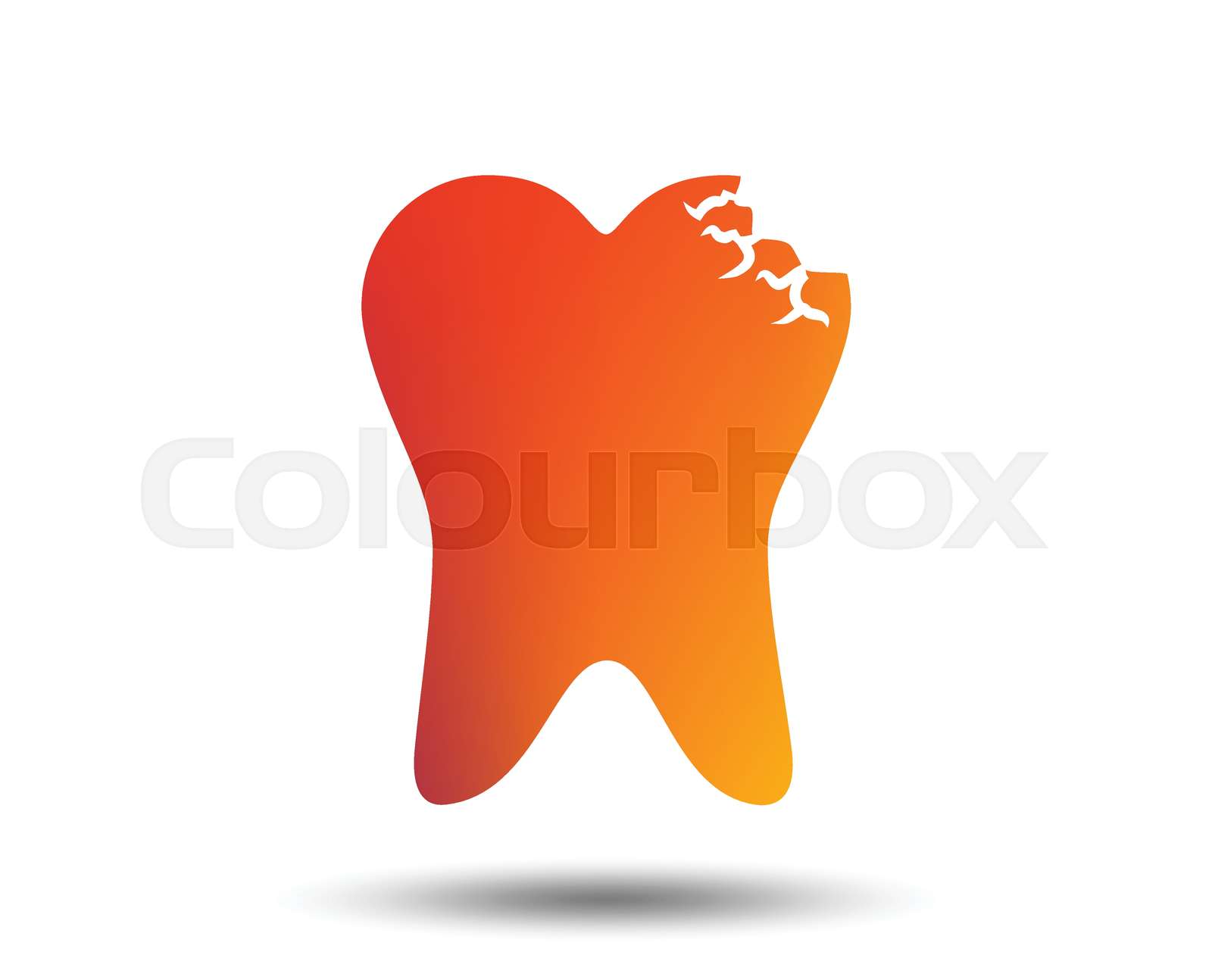 Broken tooth sign icon. Dental care symbol. | Stock vector | Colourbox