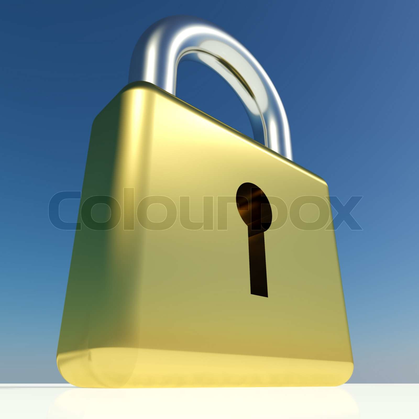 Big Padlock Showing Security Protection And Safety | Stock image ...
