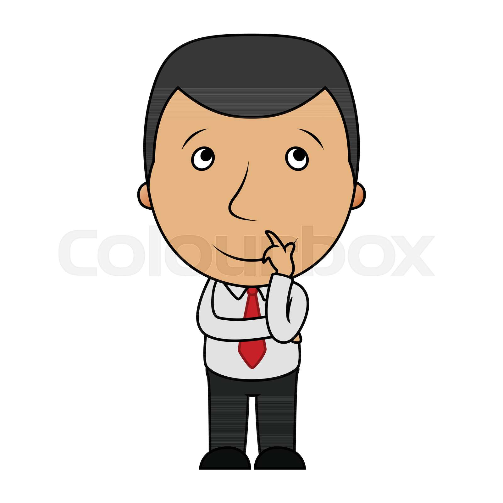Cartoon businessman thinking | Stock vector | Colourbox