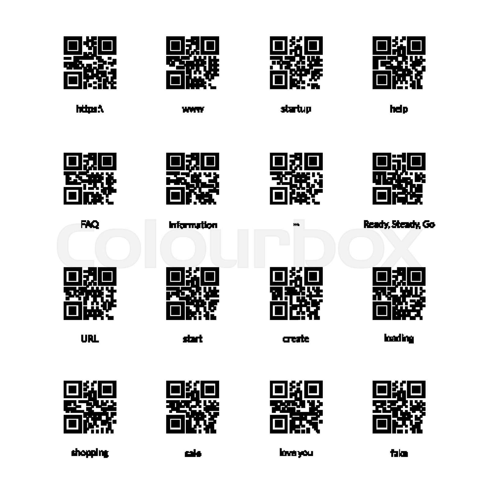 qr codes set | Stock vector | Colourbox
