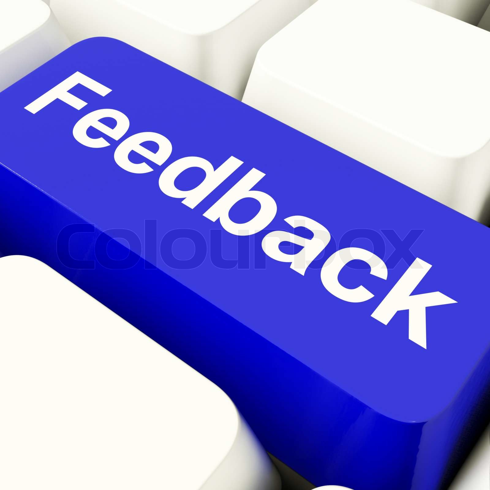 Feedback Computer- Key In Blue Zeige Meinungen und Umfragen | Stock ...