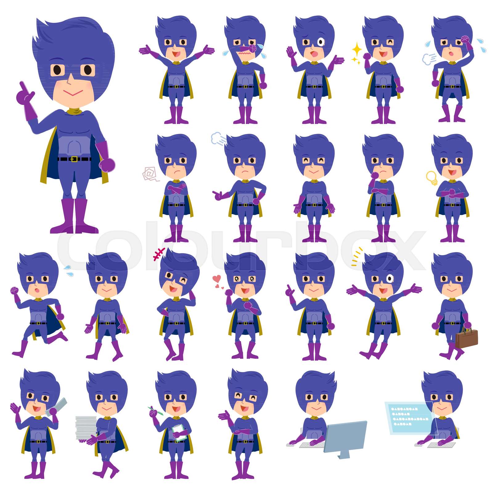 super hero man dark purple | Stock vector | Colourbox