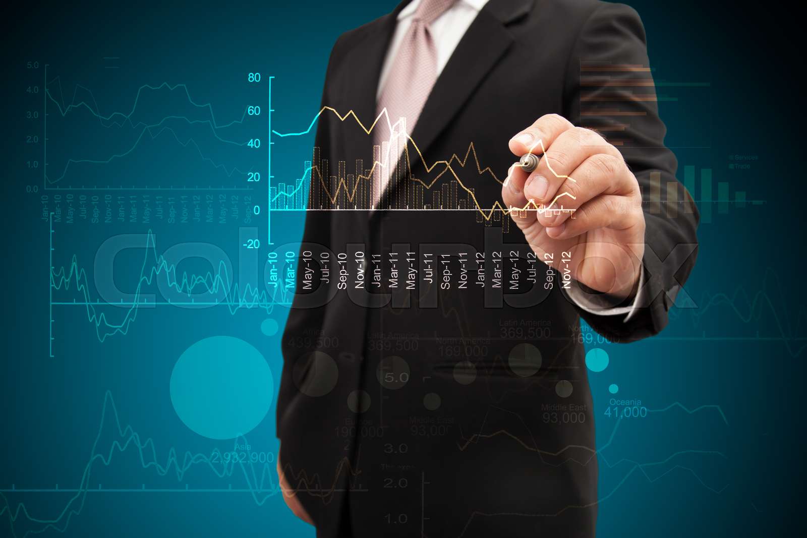 Investor drawing chart. | Stock image | Colourbox