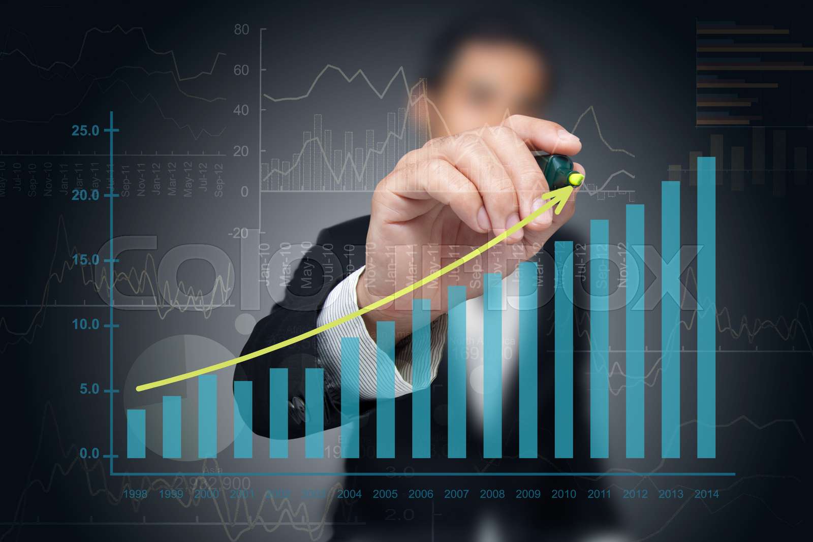 Investor drawing chart. | Stock image | Colourbox