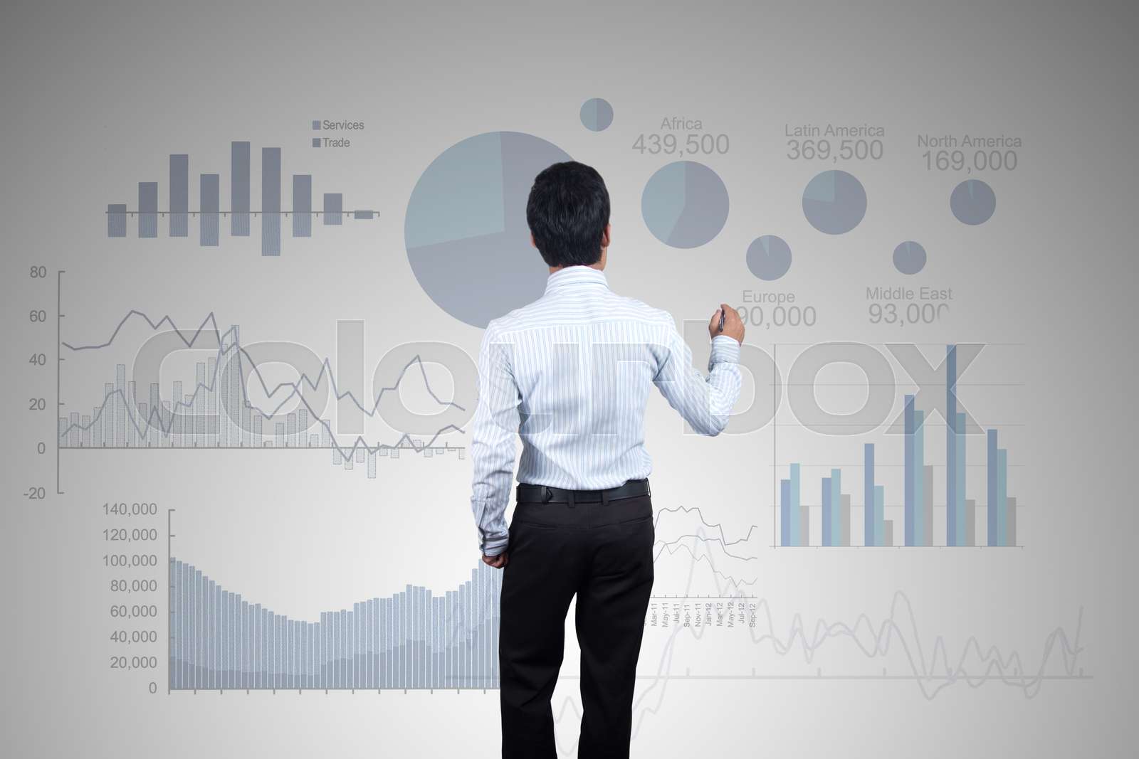 Investor drawing chart. | Stock image | Colourbox