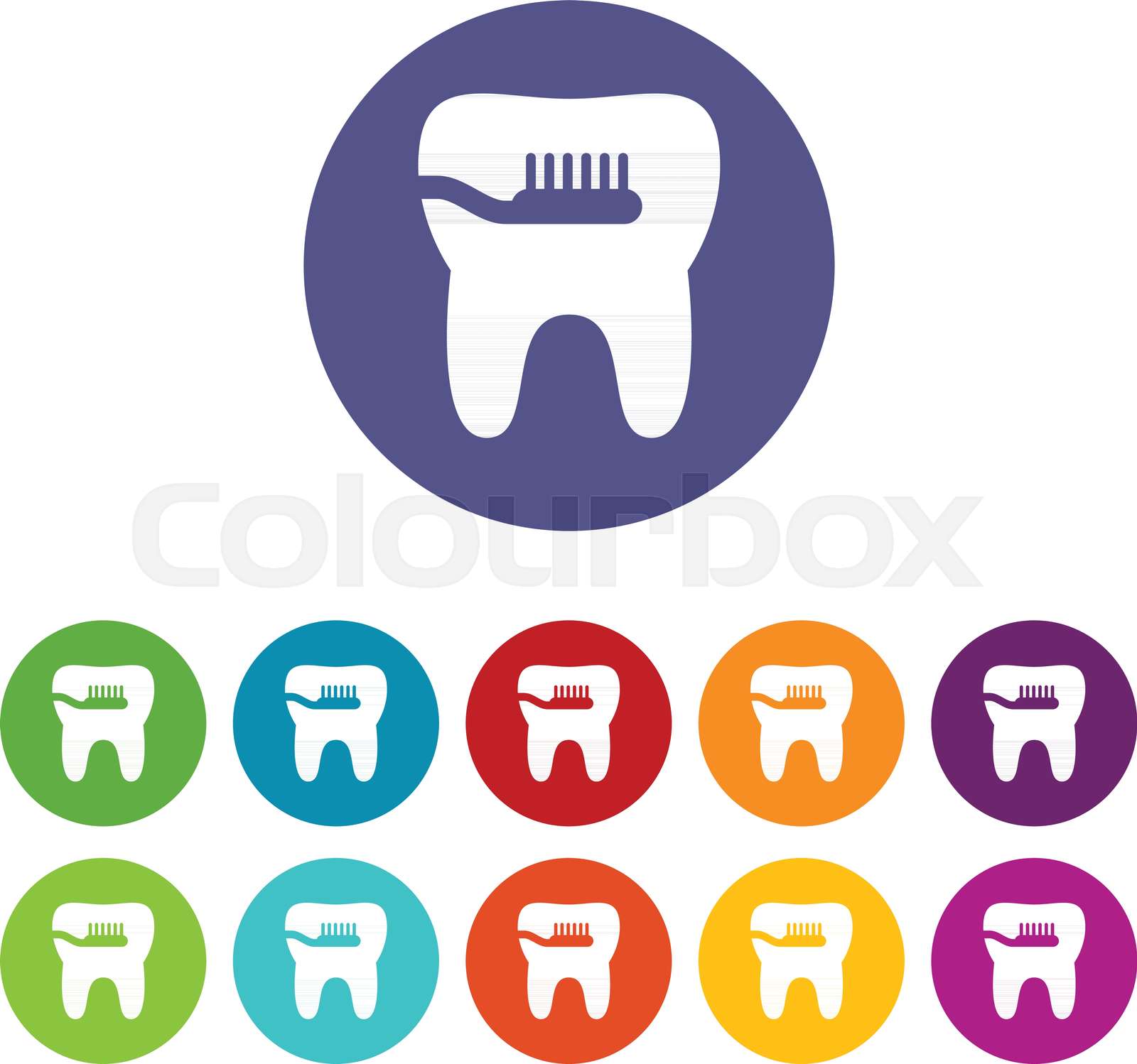 Cleaning tooth icon, simple style | Stock vector | Colourbox