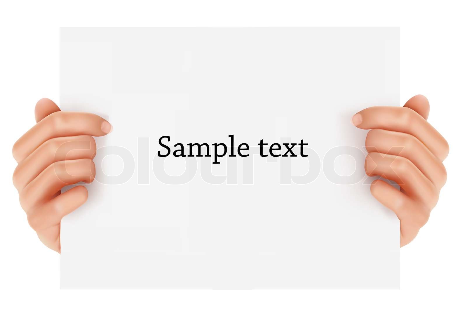 Hands holding paper | Stock image | Colourbox