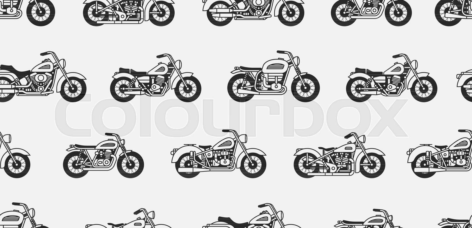 Seamless pattern with vintage motorcycles silhouettes | Stock vector ...