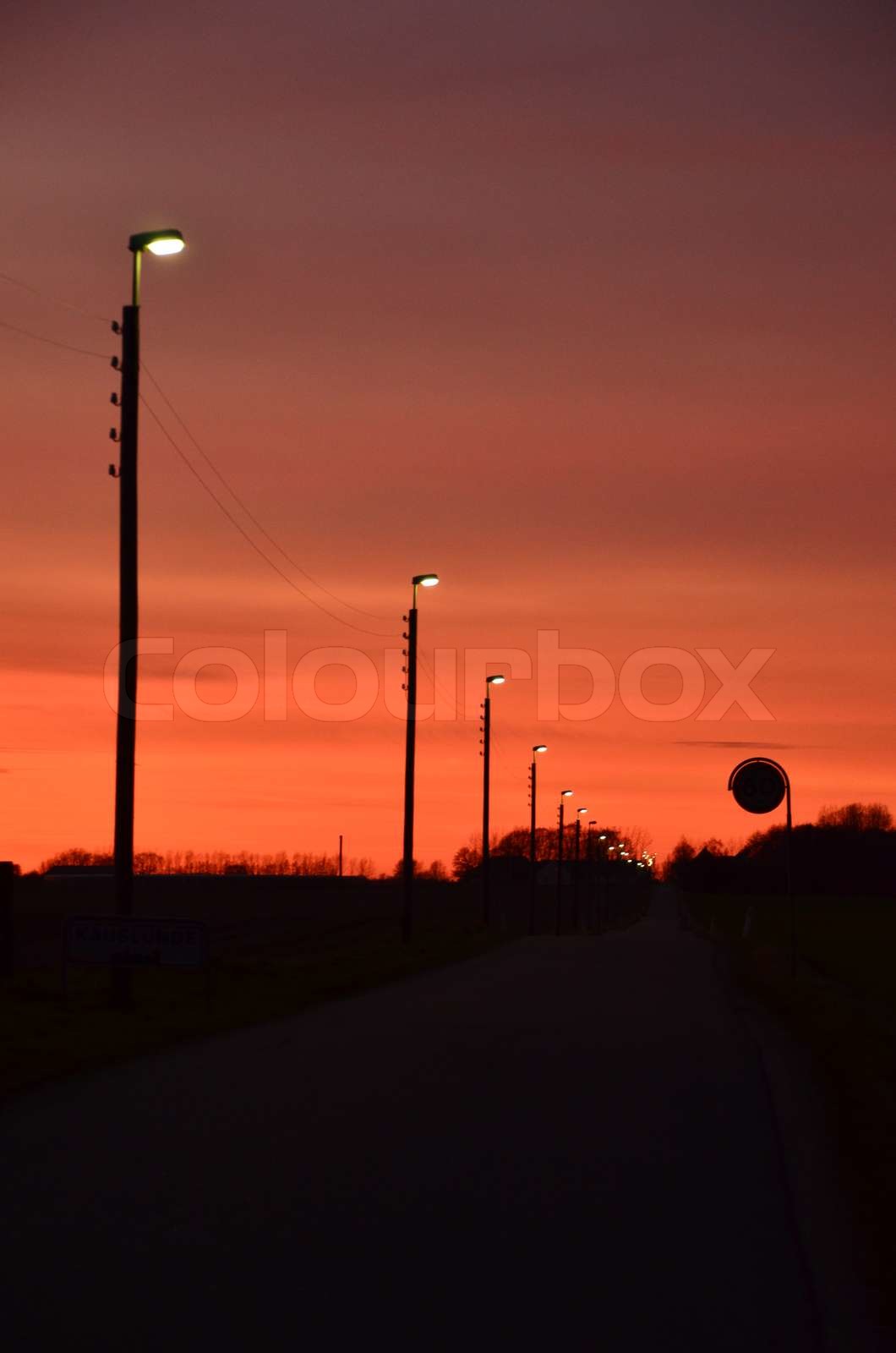 streetlights, denmark, nat | Stock image | Colourbox