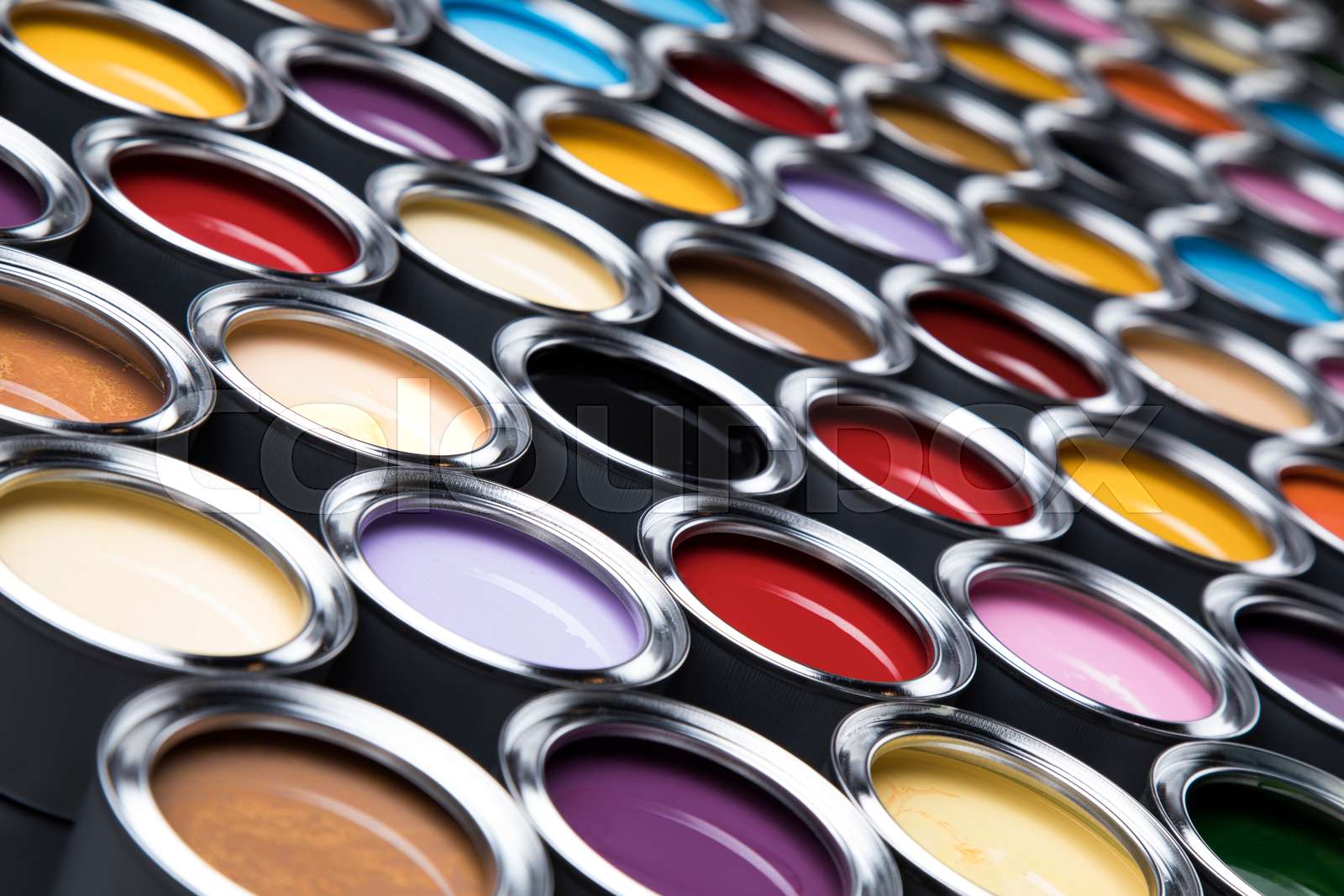 Colorful paint cans set | Stock image | Colourbox