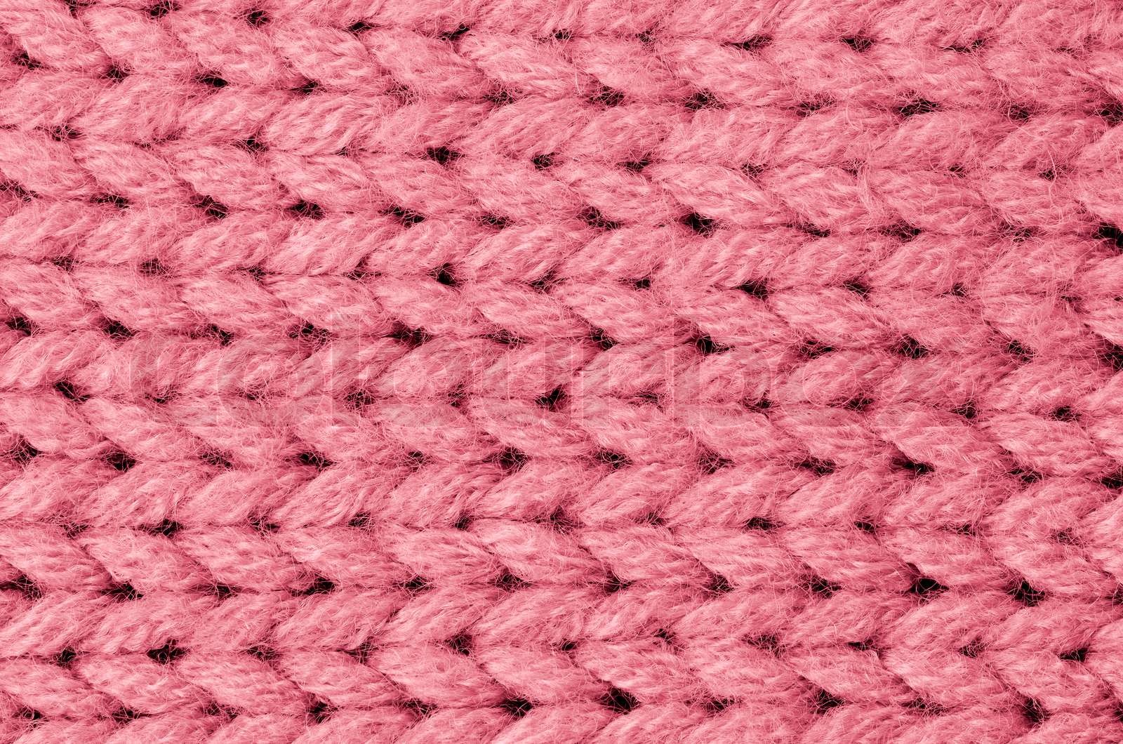 Pink knitted wool texture can use as background | Stock image | Colourbox