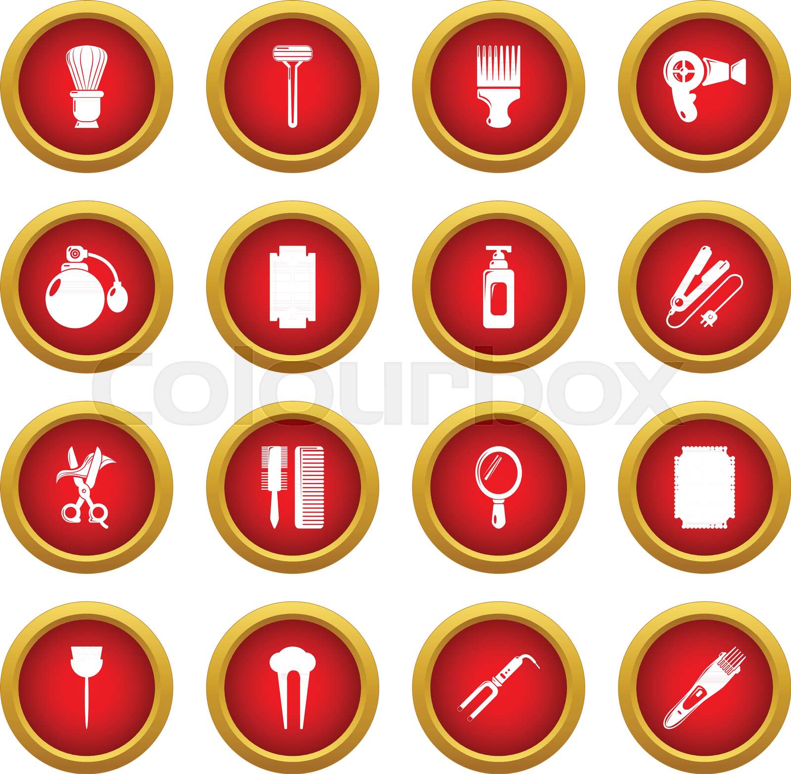 coiffeur, icon, set | Stock-Vektor | Colourbox