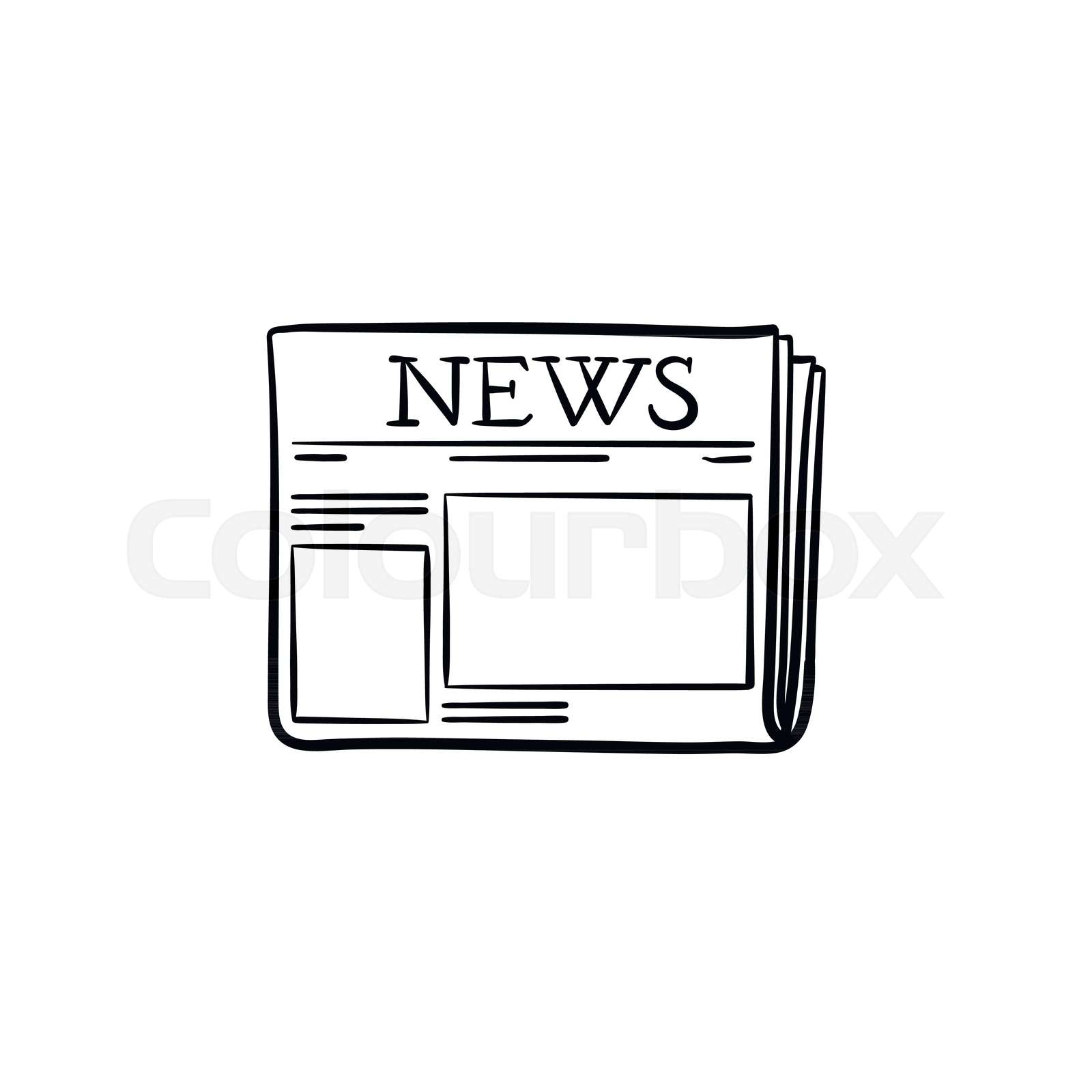 A newspaper hand drawn outline doodle icon. | Stock vector | Colourbox