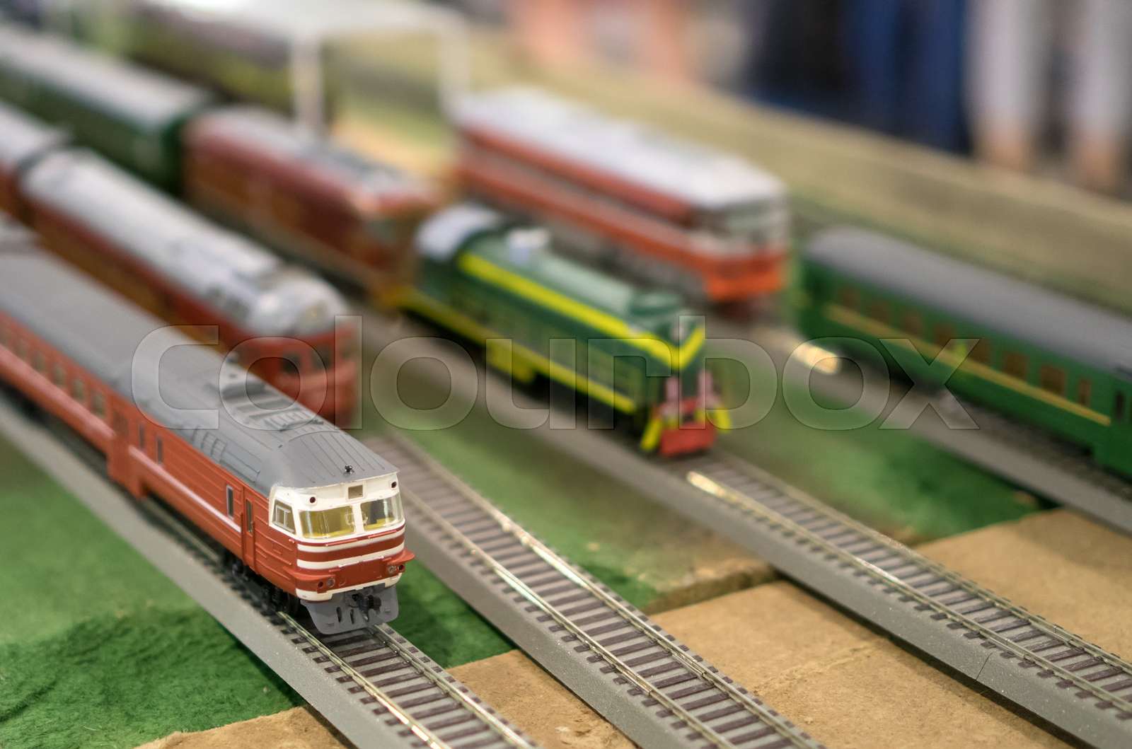 Various soviet train models on exhibition. | Stock image | Colourbox