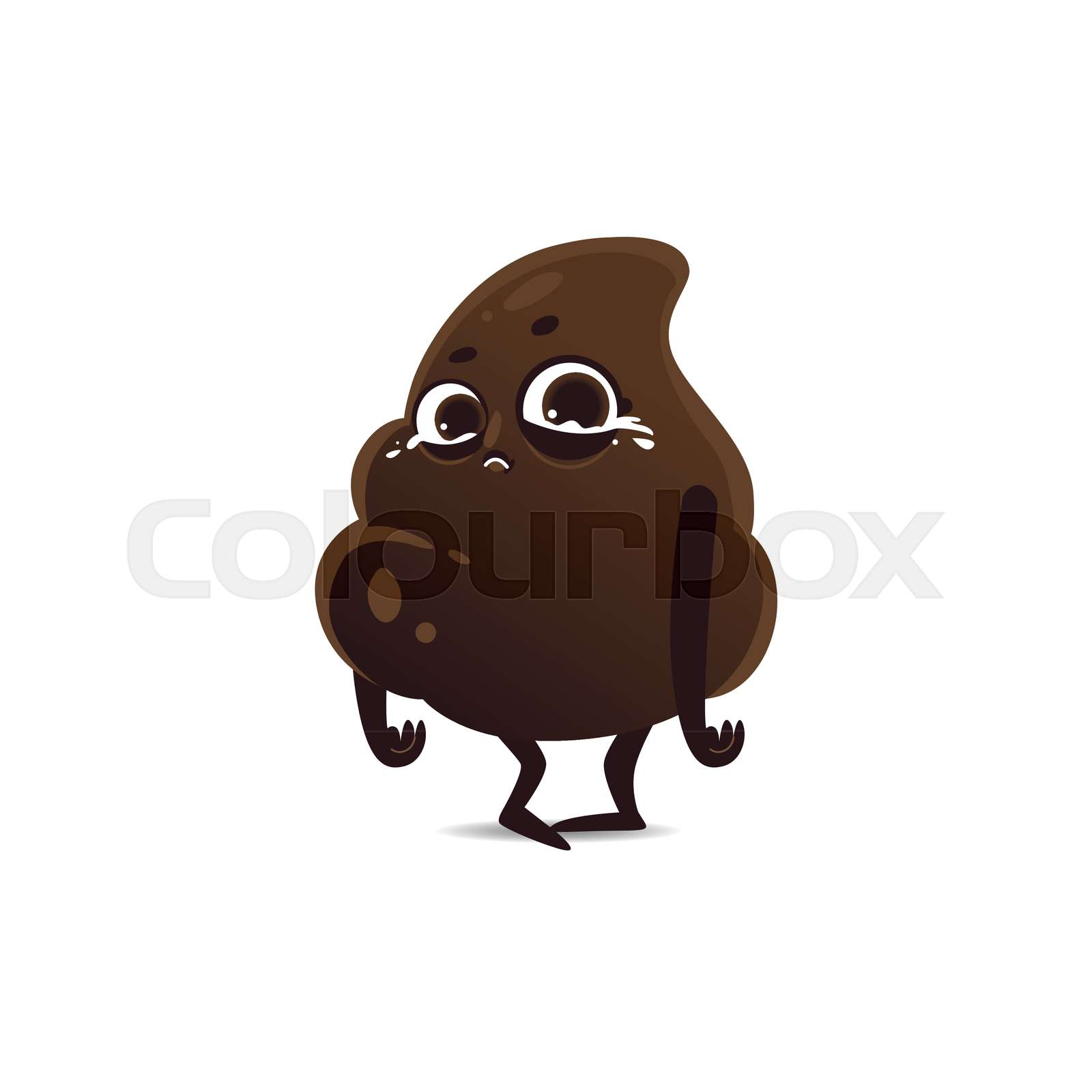 Vector flat poop upset crying | Stock vector | Colourbox