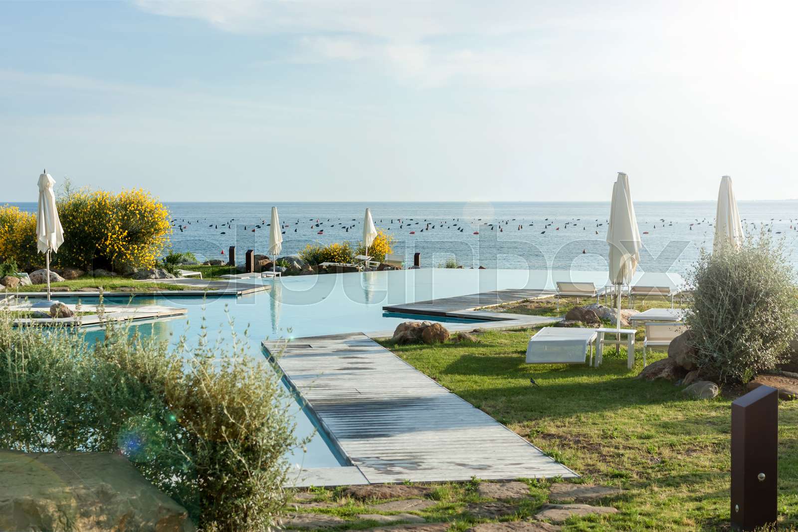 beach club pool over the sea | Stock image | Colourbox