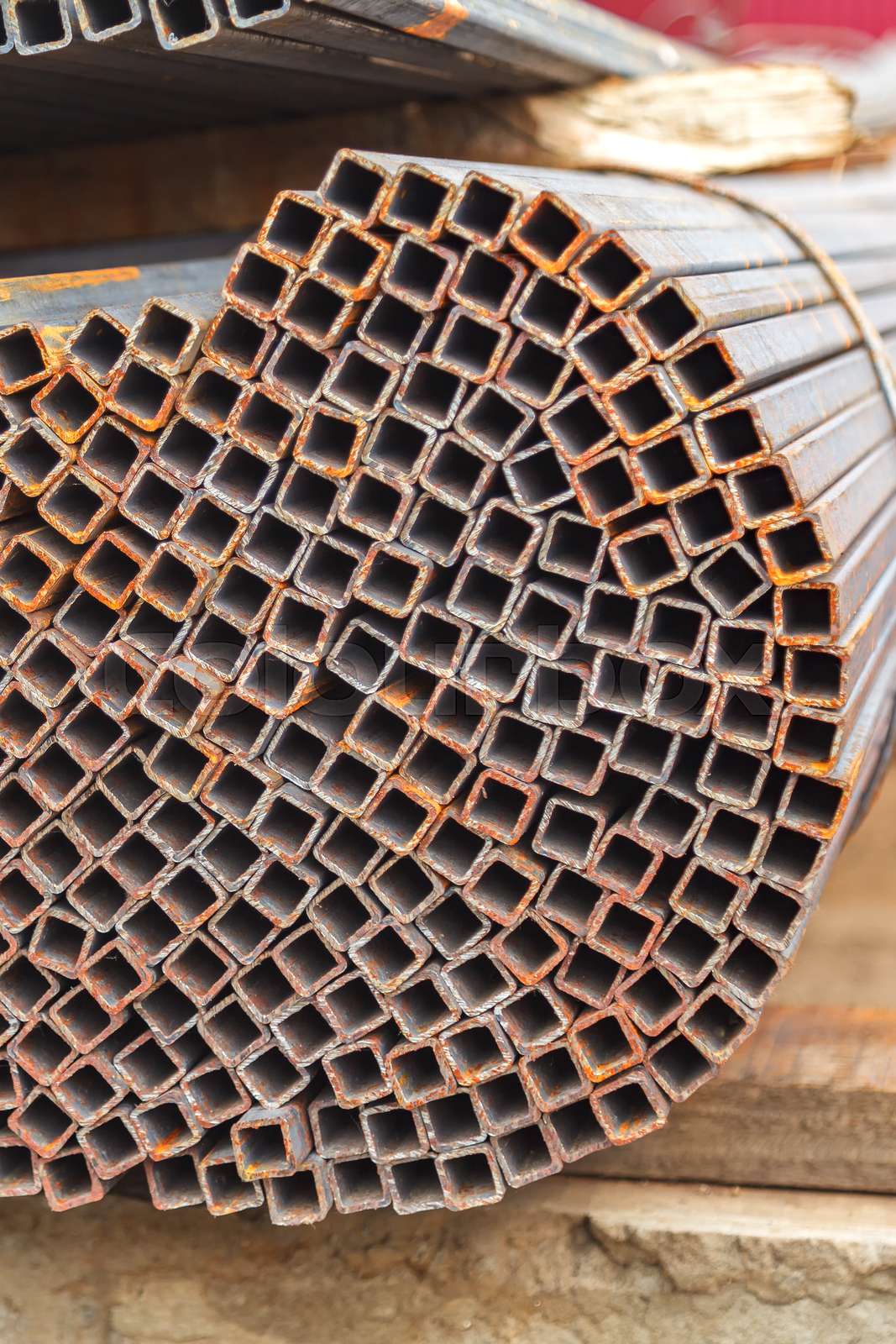 Metal square tubes connected together | Stock image | Colourbox