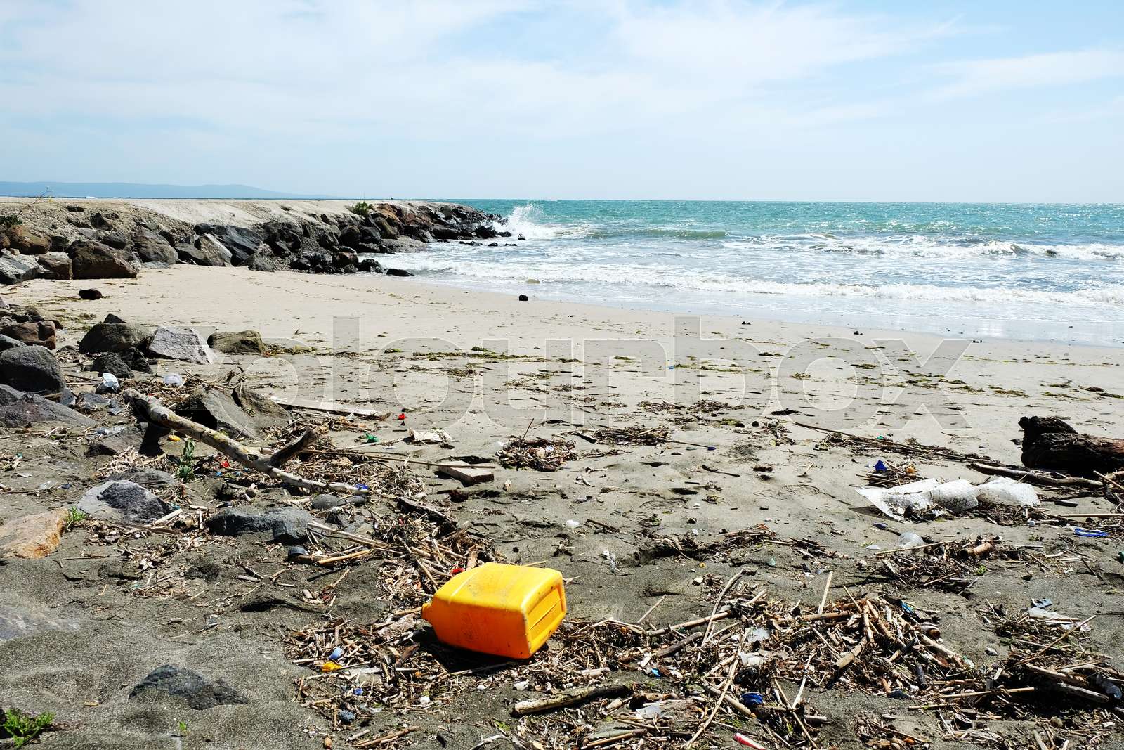Trash on the beach | Stock image | Colourbox