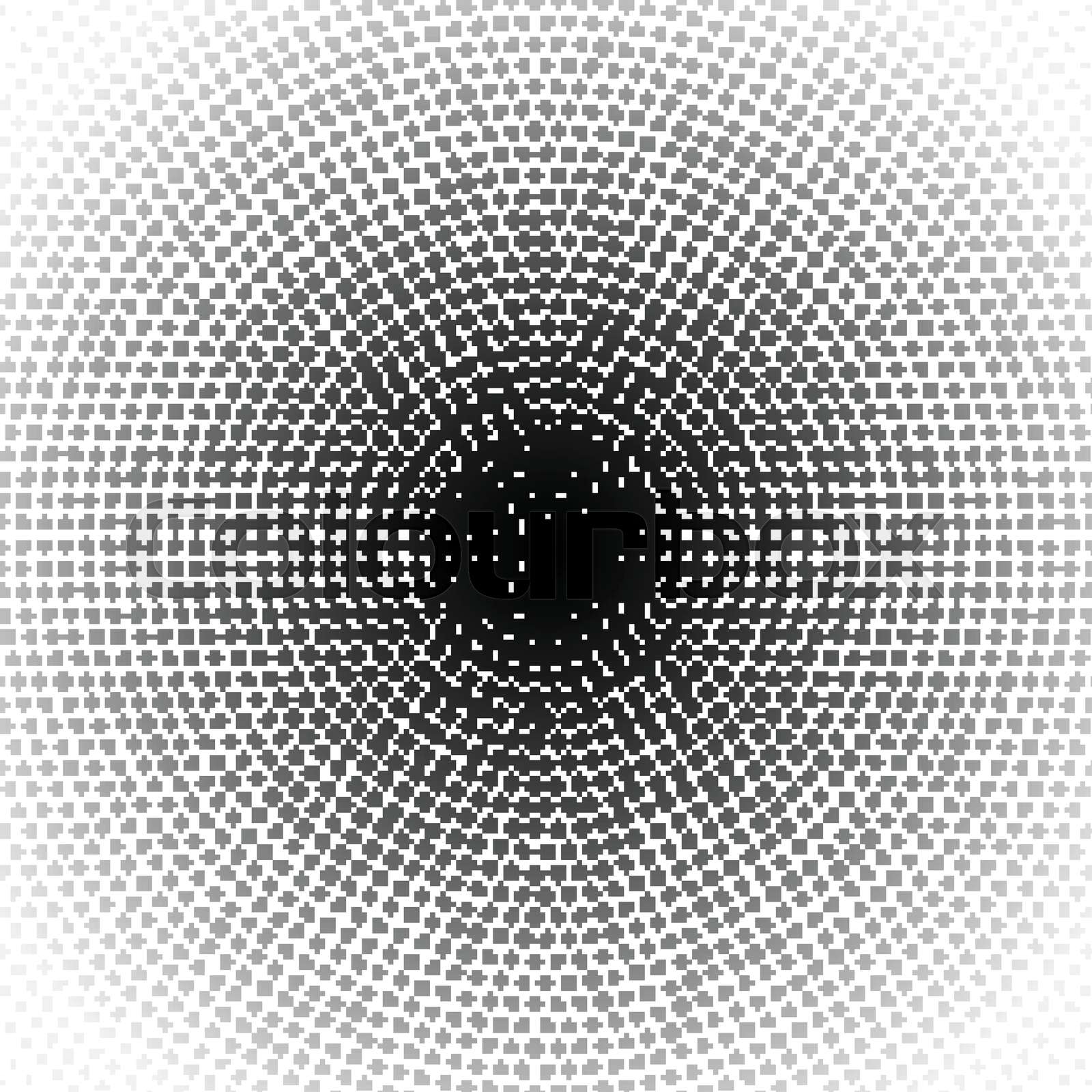Radial gradient halftone, dots background. Vector pattern, template of ...