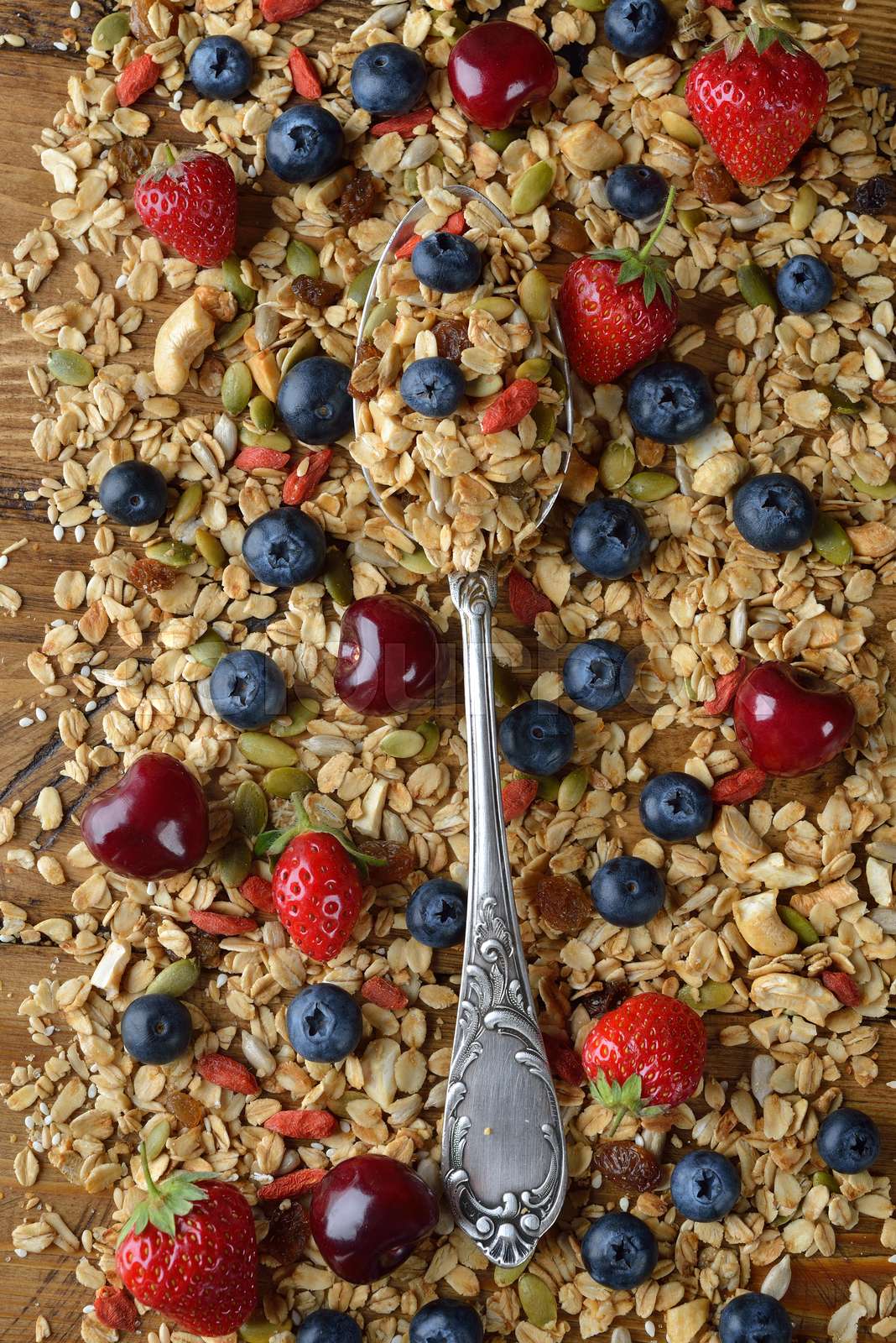 Natural granola with fruit | Stock image | Colourbox