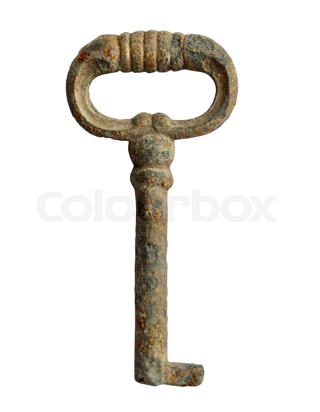 ancient old key isolated on white | Stock image | Colourbox
