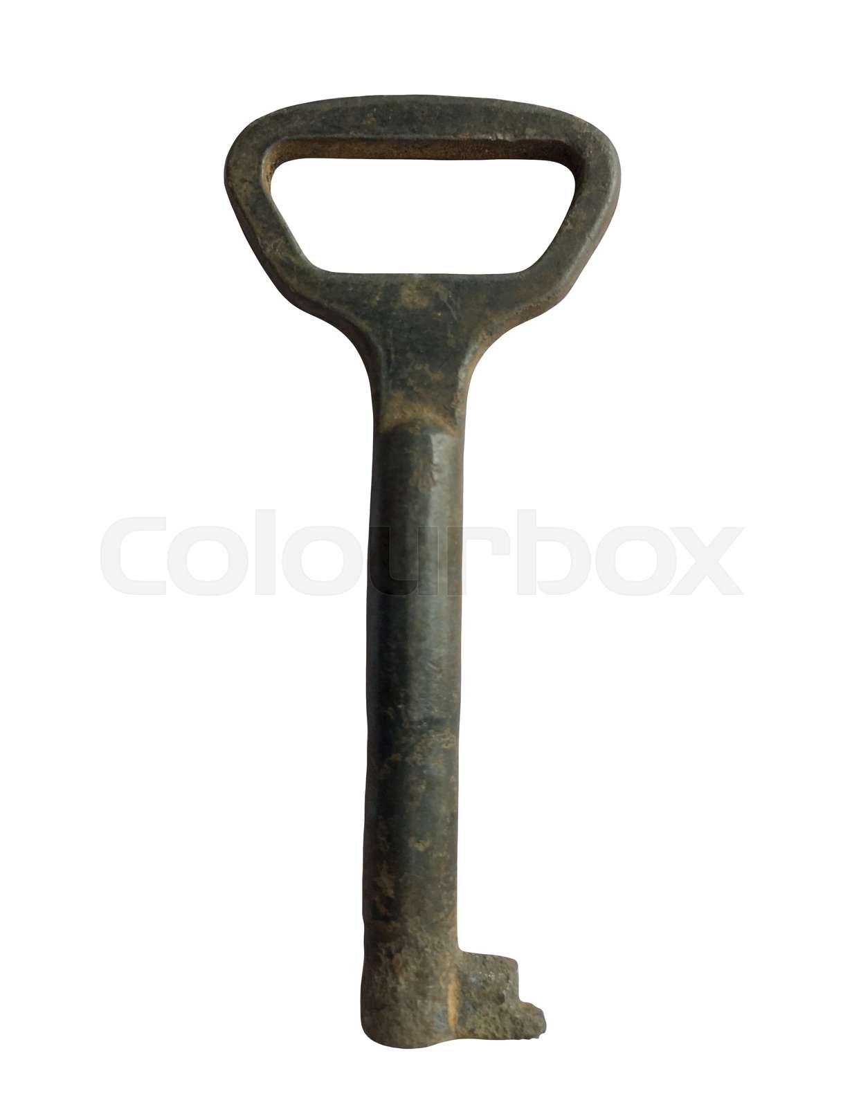 ancient old key isolated on white | Stock image | Colourbox