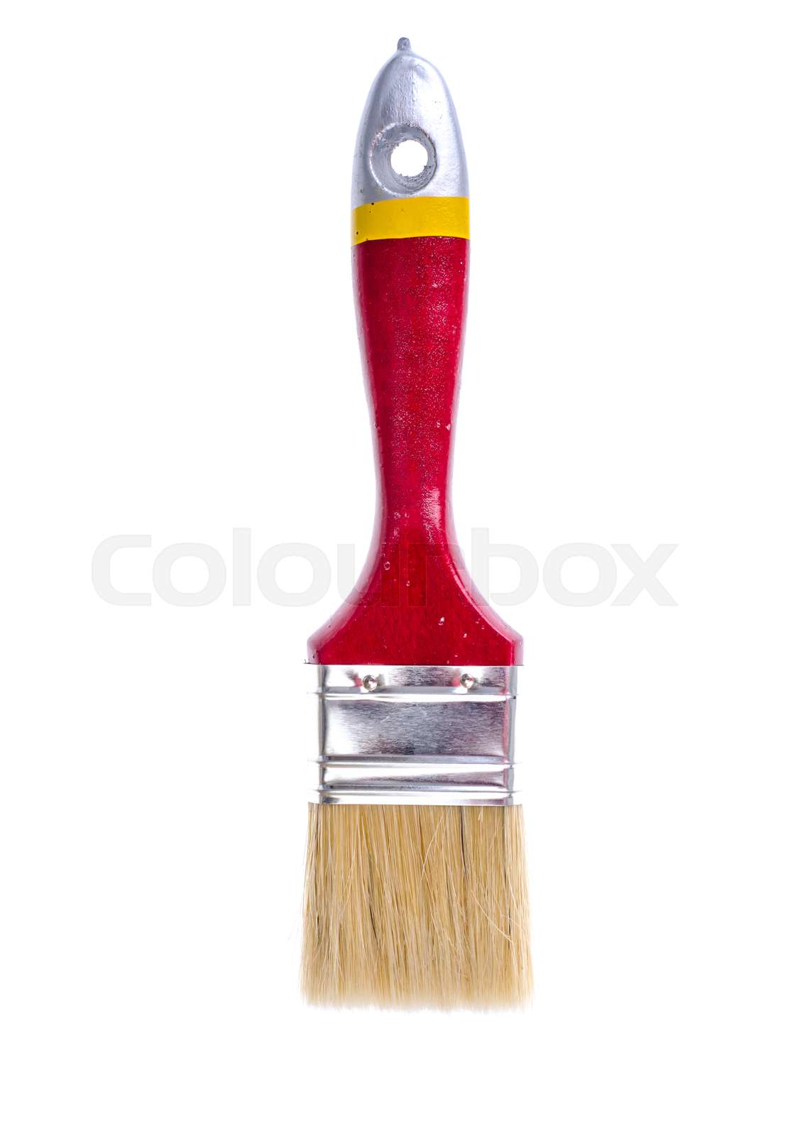 Brush construction with wooden handle for painting | Stock image ...