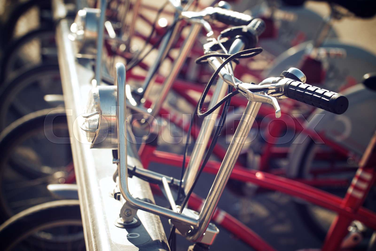 Rental bicycles view | Stock image | Colourbox