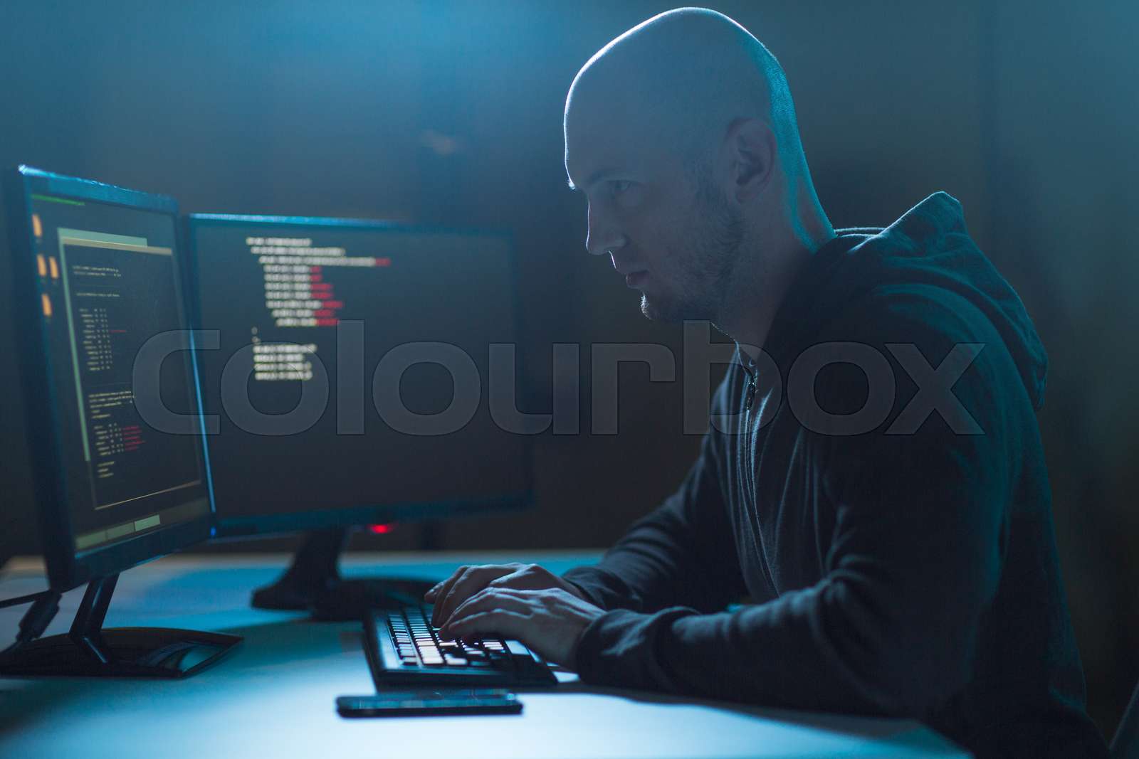 hacker using computer virus for cyber attack | Stock image | Colourbox