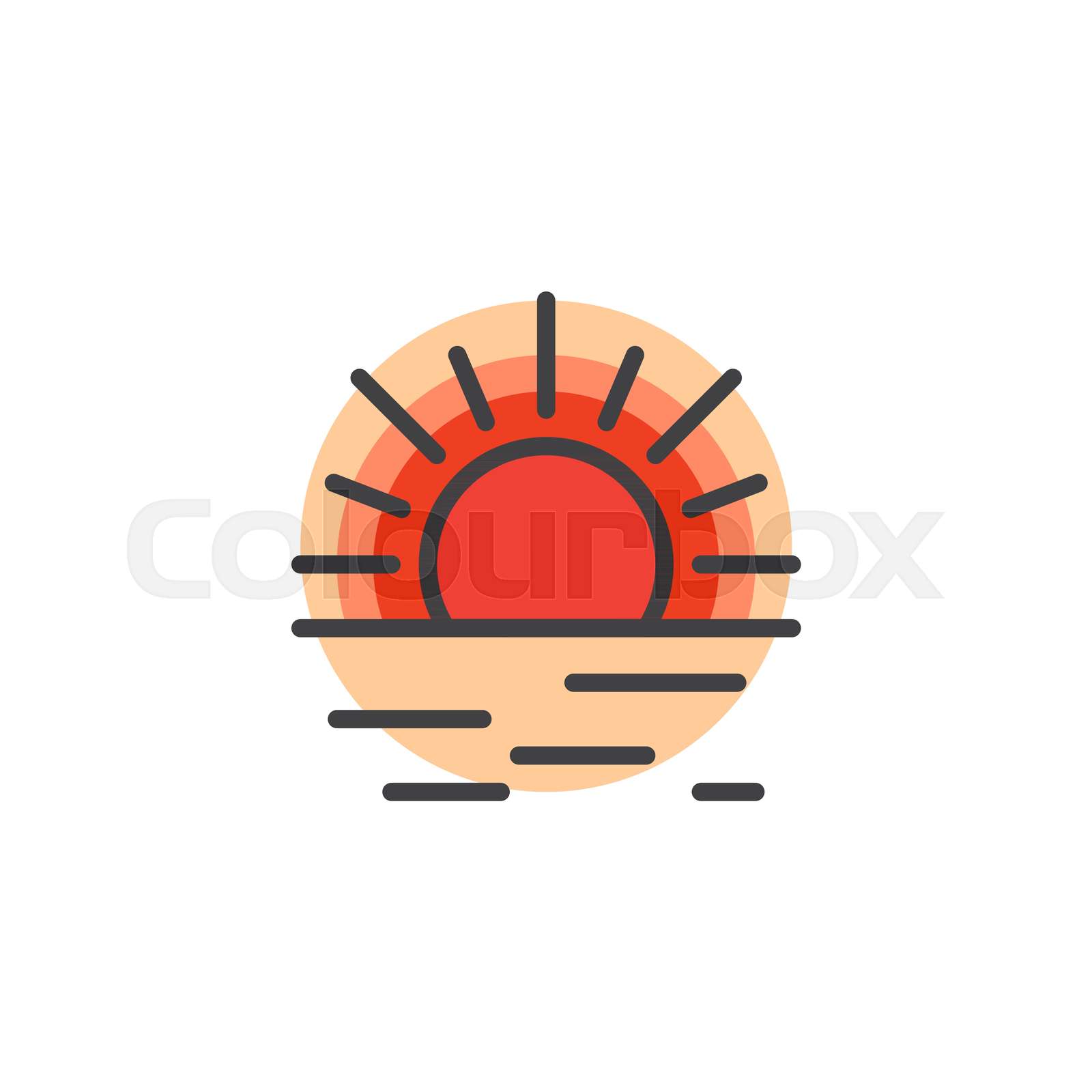 Sunset filled outline icon | Stock vector | Colourbox