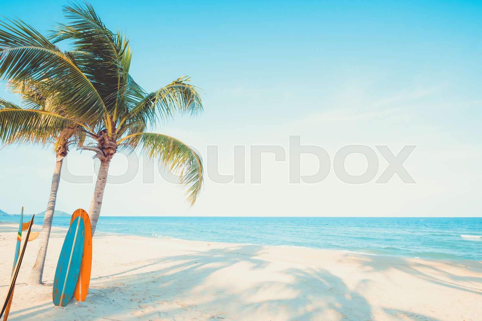 surf board on tropical beach | Stock image | Colourbox
