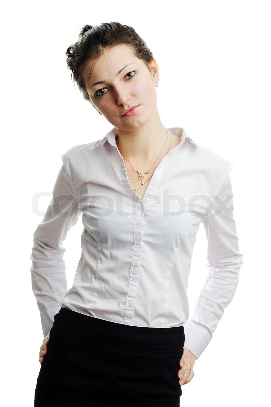 A portrait of a young beautiful female manager | Stock image | Colourbox
