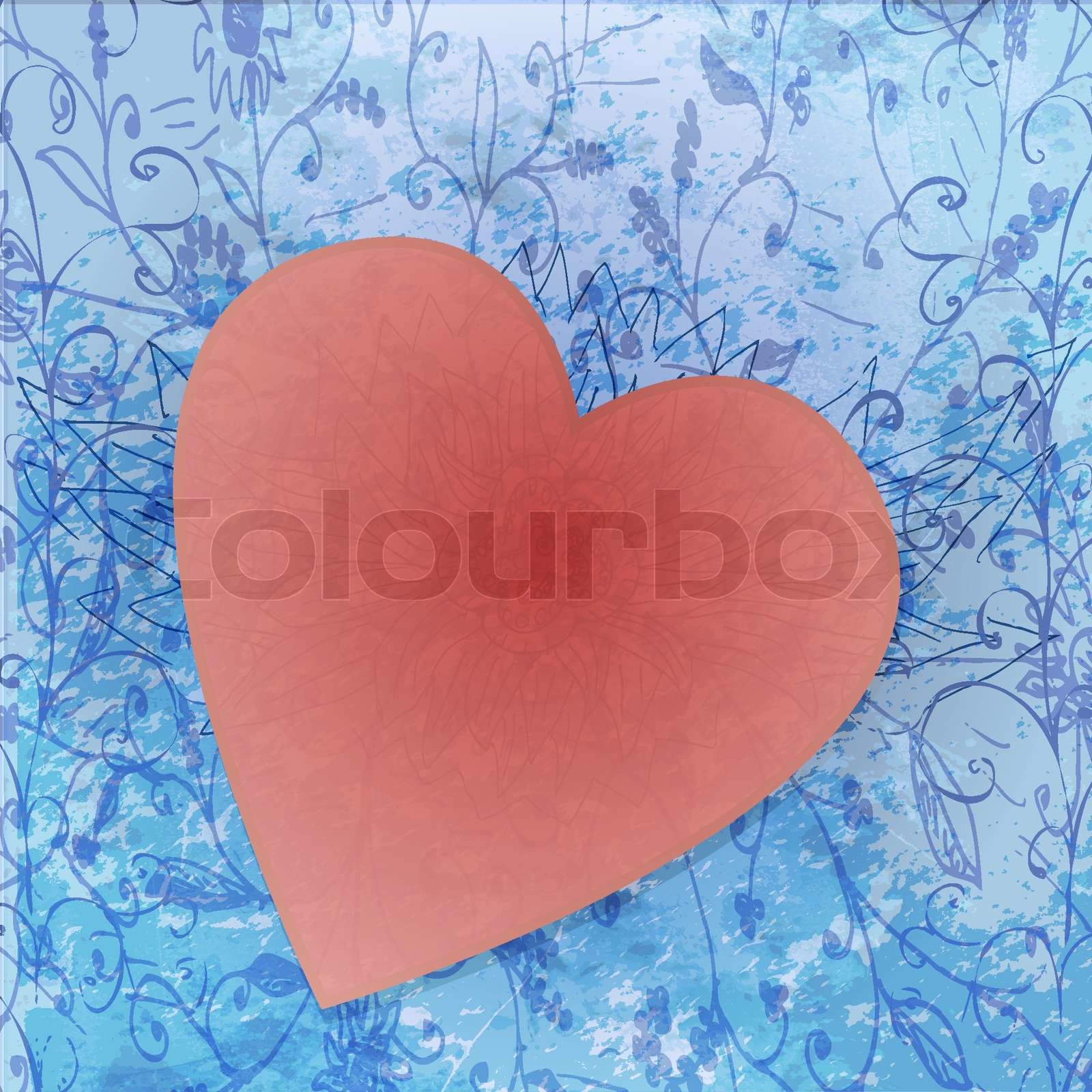 Painted brush heart shape | Stock vector | Colourbox