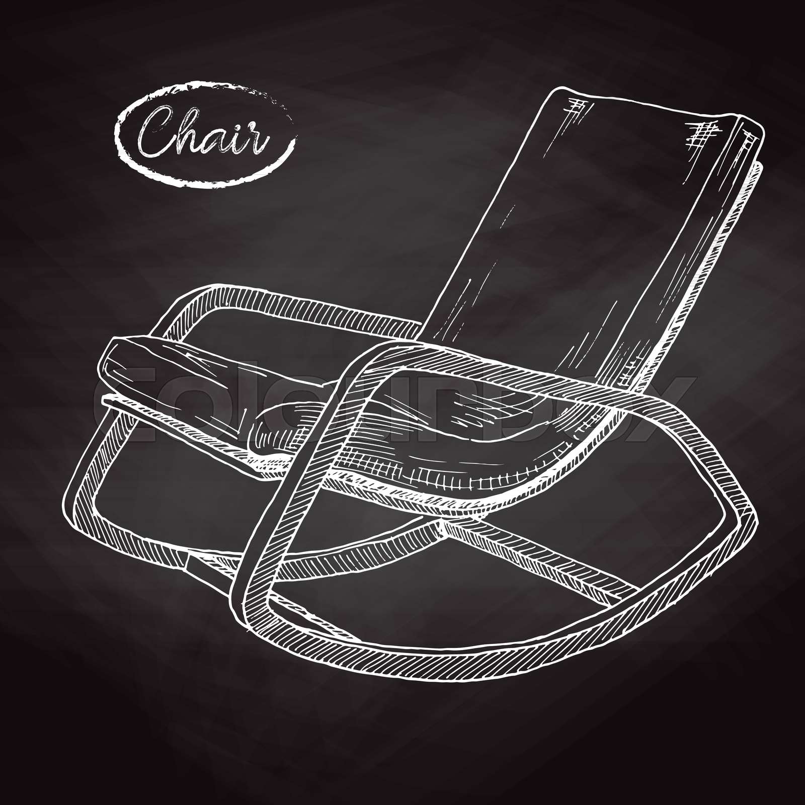 Rocking chair. Sketch a comfortable chair. Vector illustration. | Stock ...