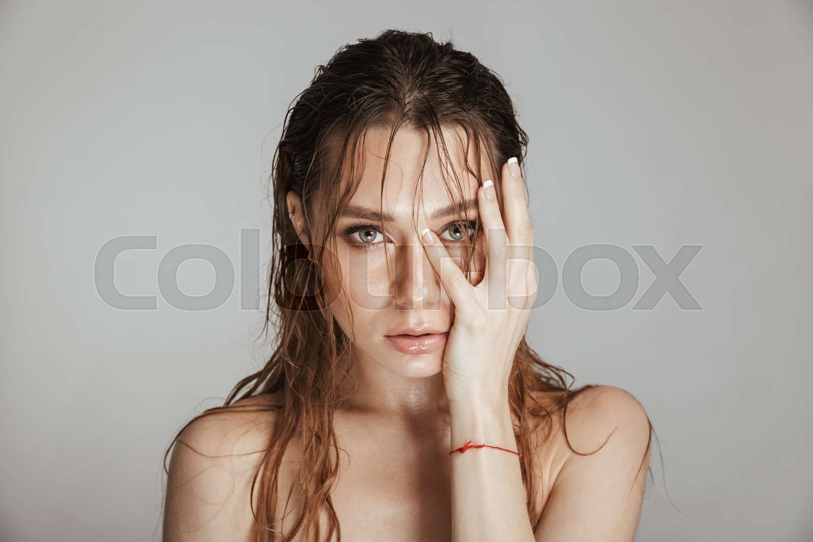 Fashion portrait of a topless attractive woman | Stock image | Colourbox