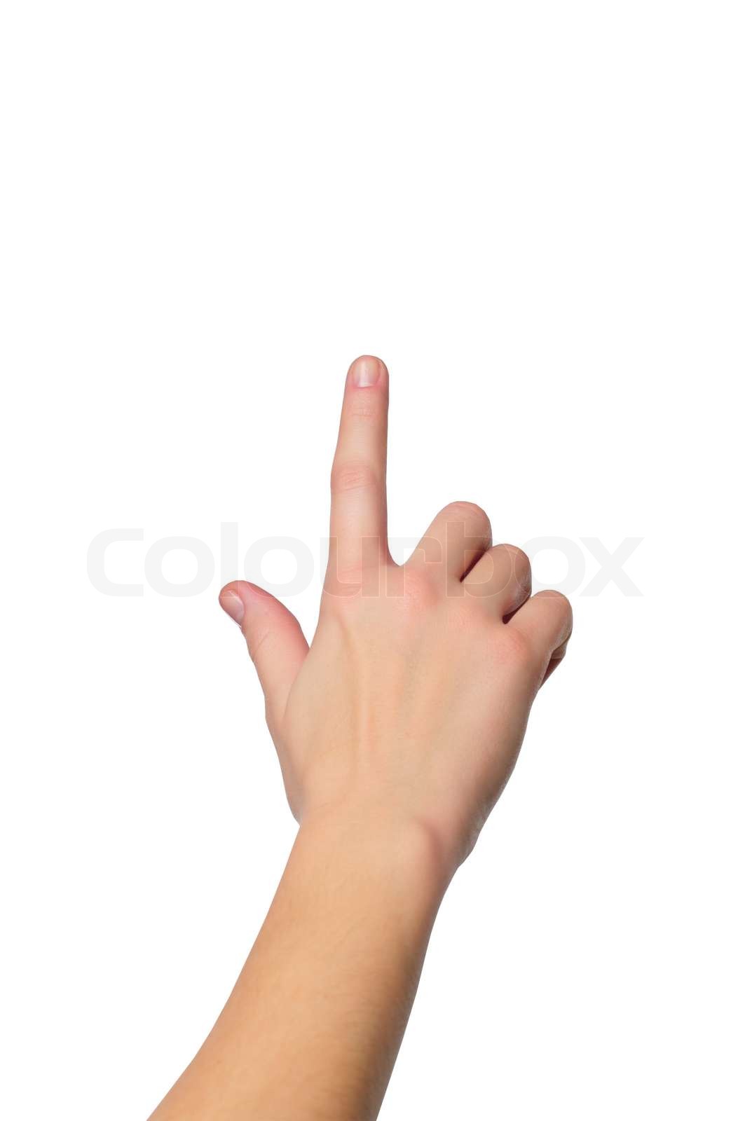 close up shot of female hand with a finger touching somethimg or ...