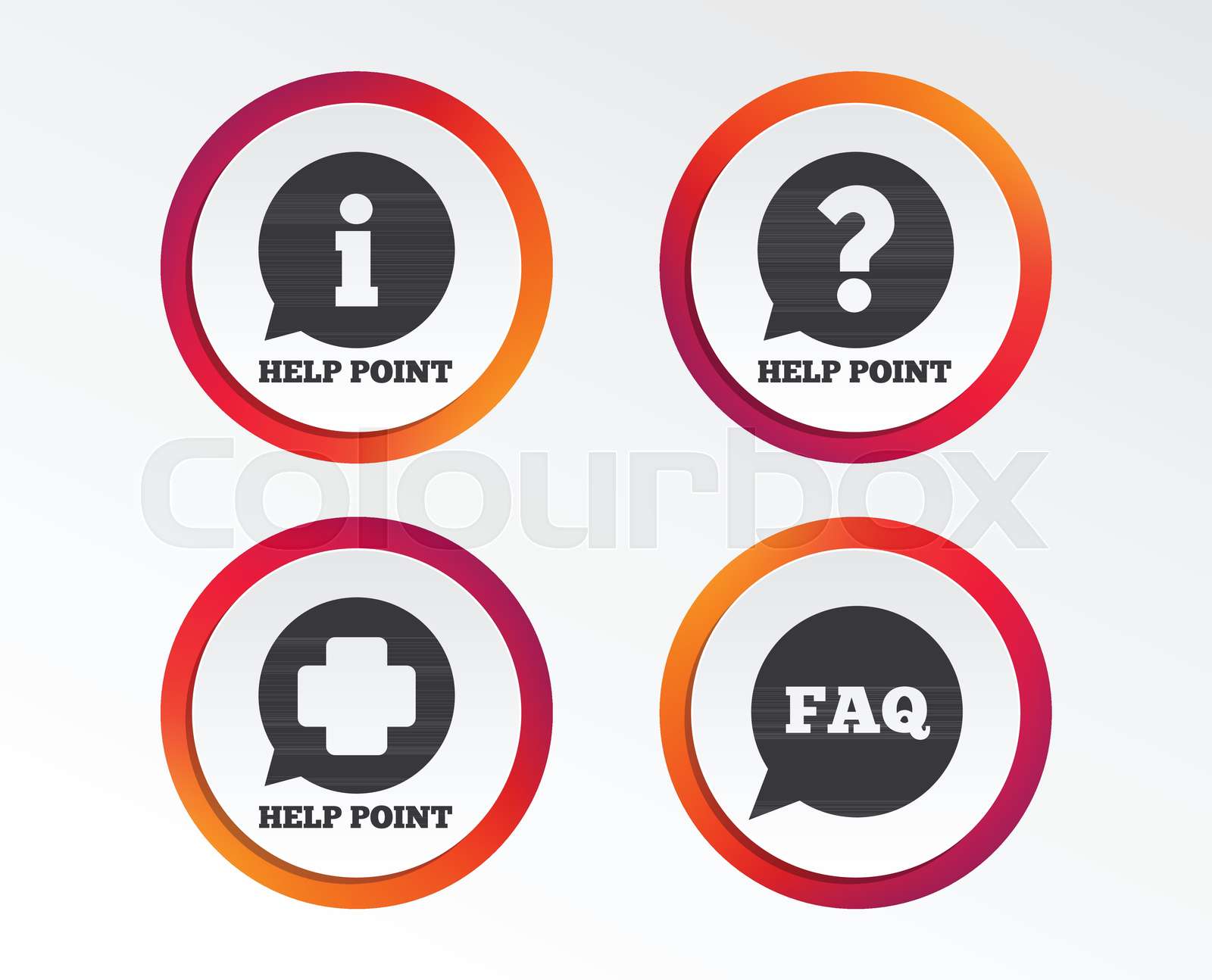 Help point icons. Question, information symbol. | Stock vector | Colourbox