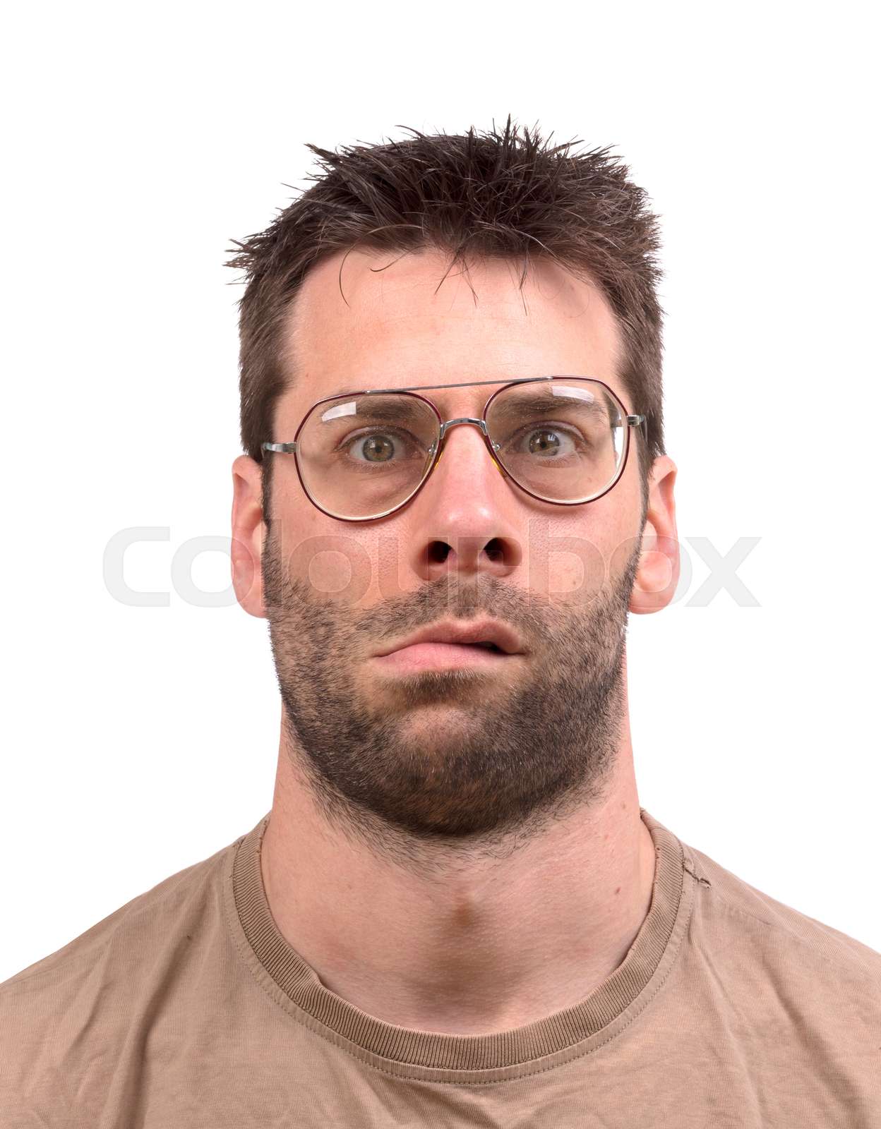 Goofy man with vintage glasses | Stock image | Colourbox