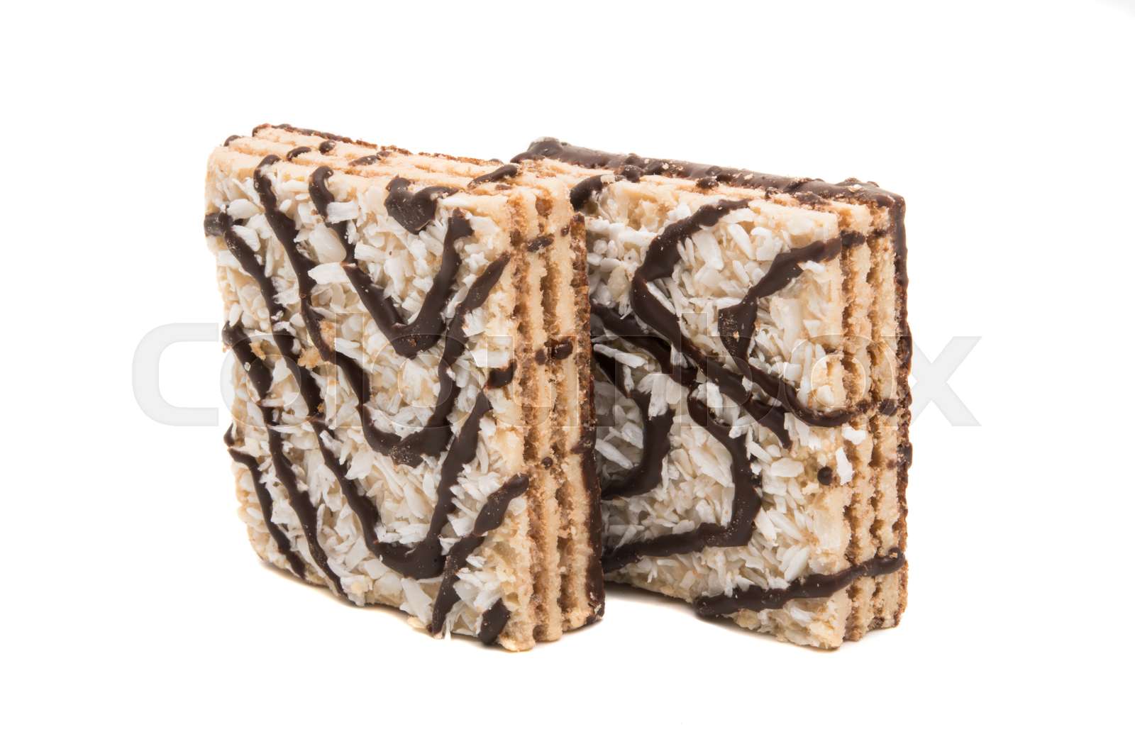 wafers coconut isolated | Stock image | Colourbox