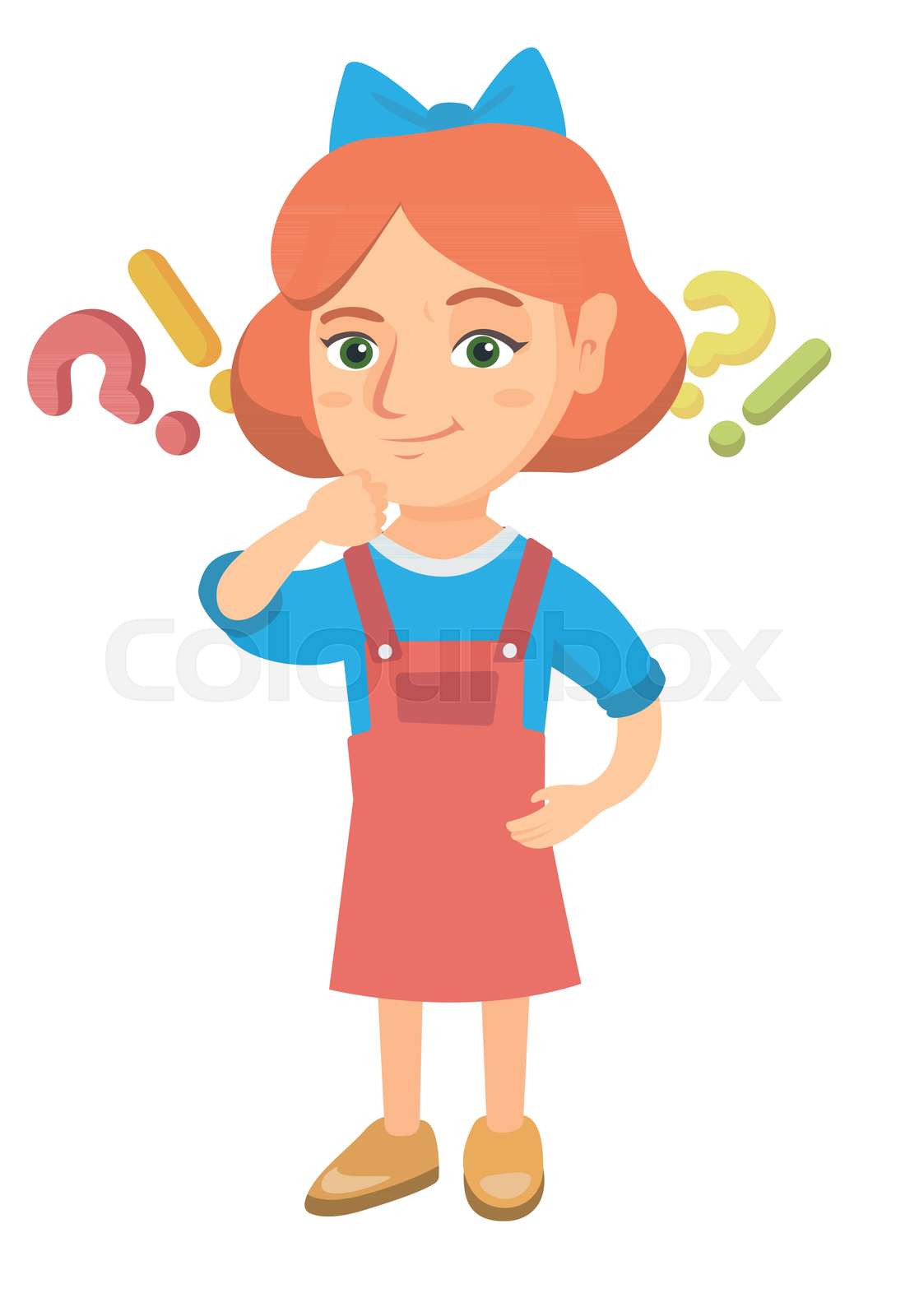 neugierig, girl, mensch | Stock-Vektor | Colourbox