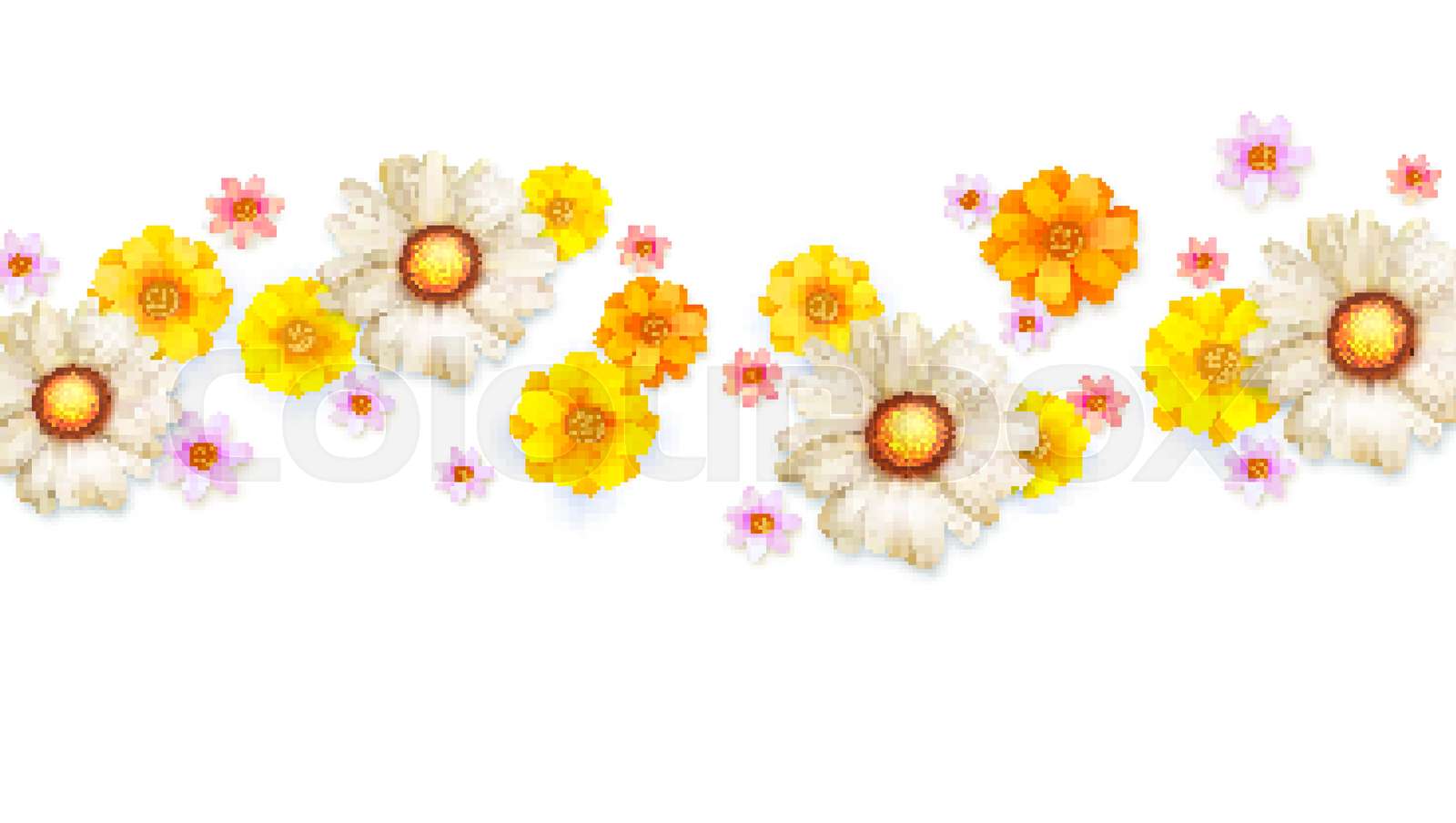 Yellow Daisy Border Clipart