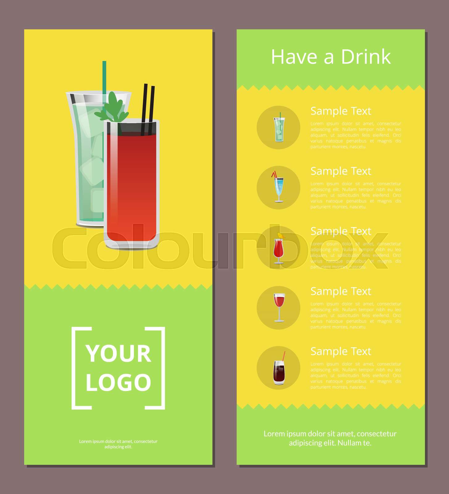 Have a Drink Advertisement Poster Design Alcohol | Stock vector | Colourbox