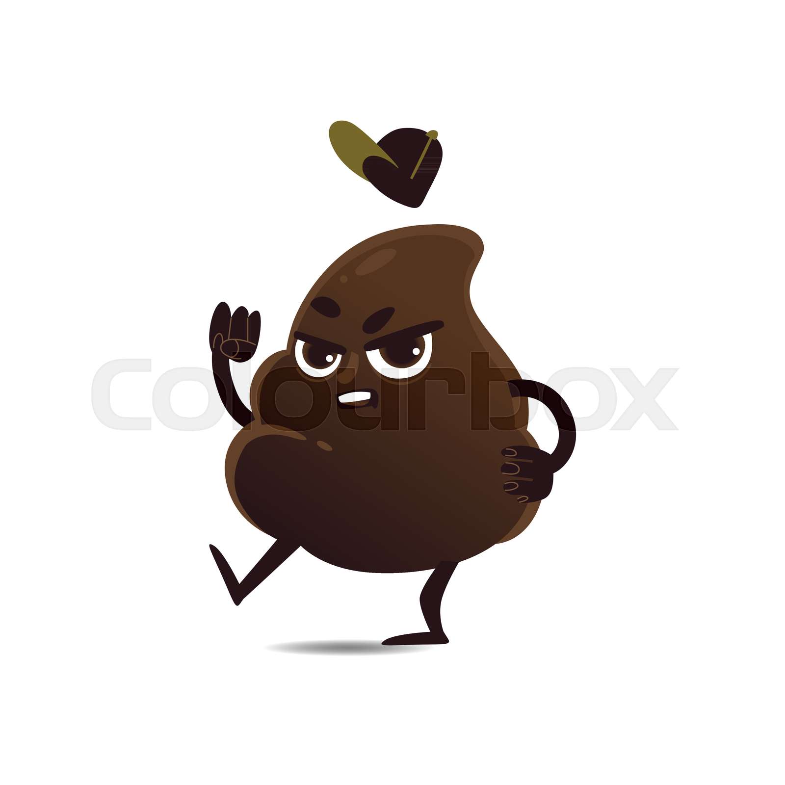 Vector flat angry poop | Stock vector | Colourbox