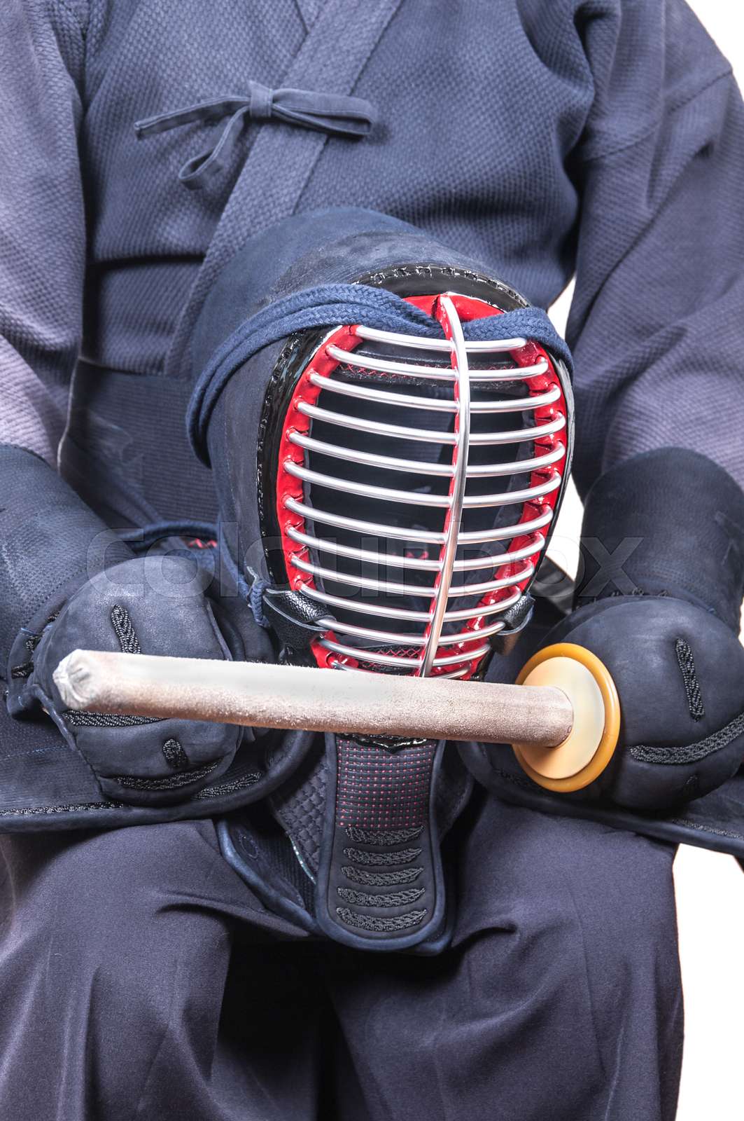 swordsman wear protective equipment 'bogu' and bamboo sword 'sinai' for ...