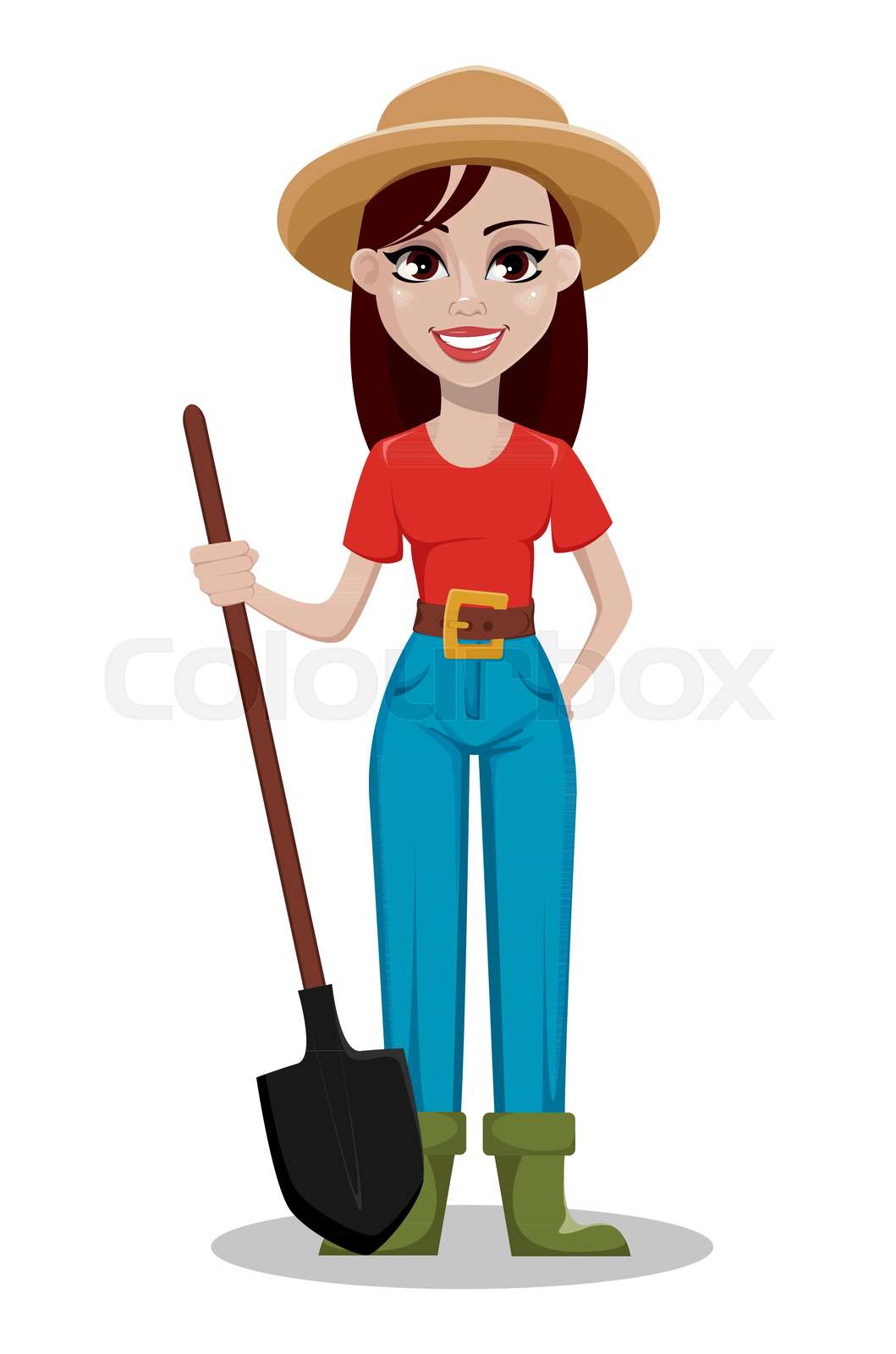 Female farmer cartoon character | Stock vector | Colourbox