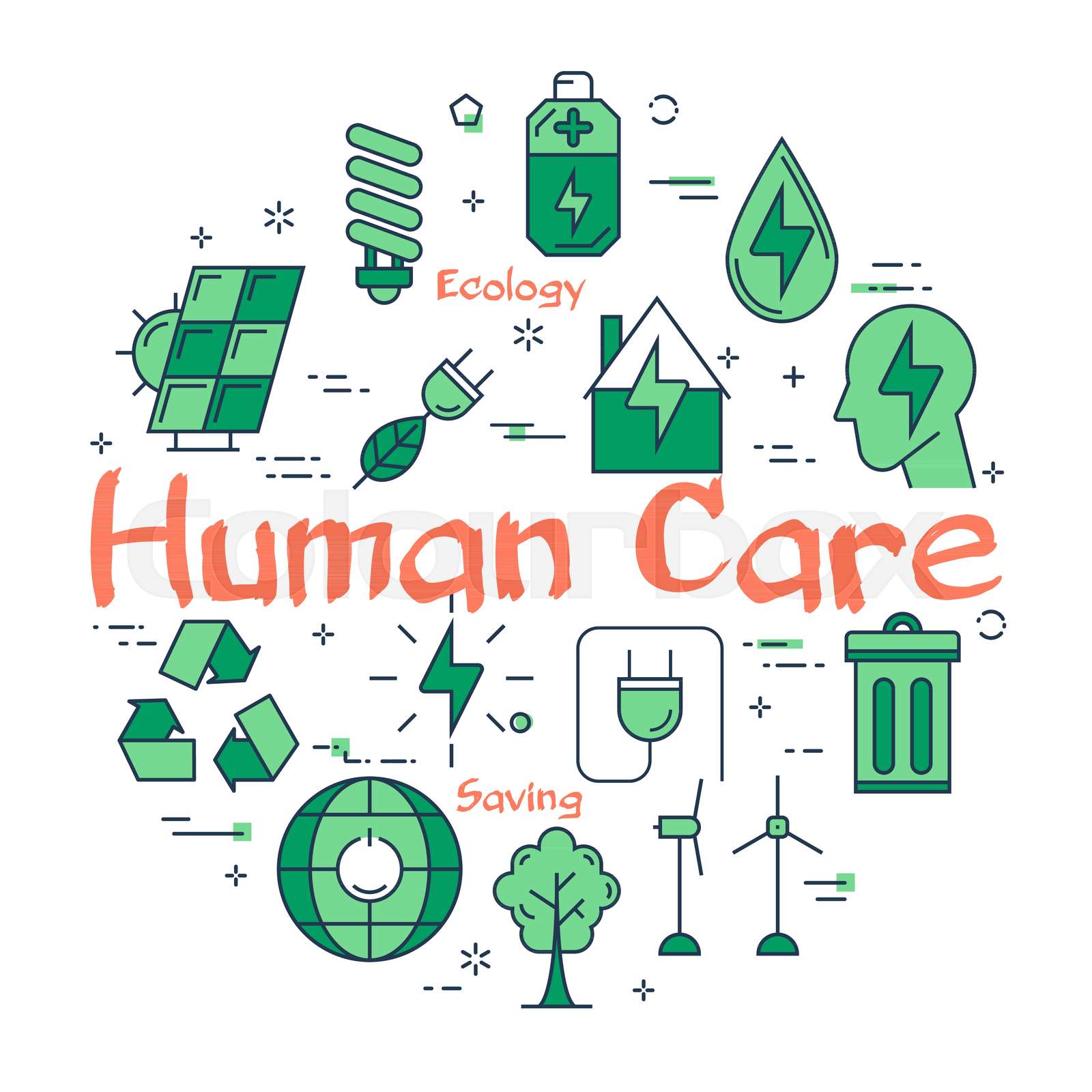 Green Human care concept | Stock vector | Colourbox
