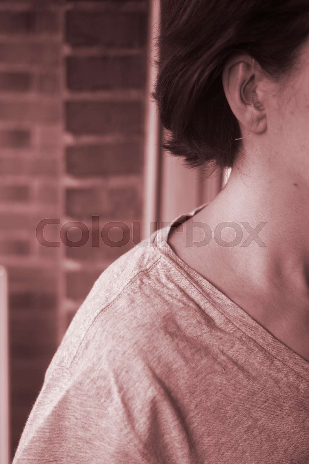 Deaf woman hearing aid ear | Stock image | Colourbox