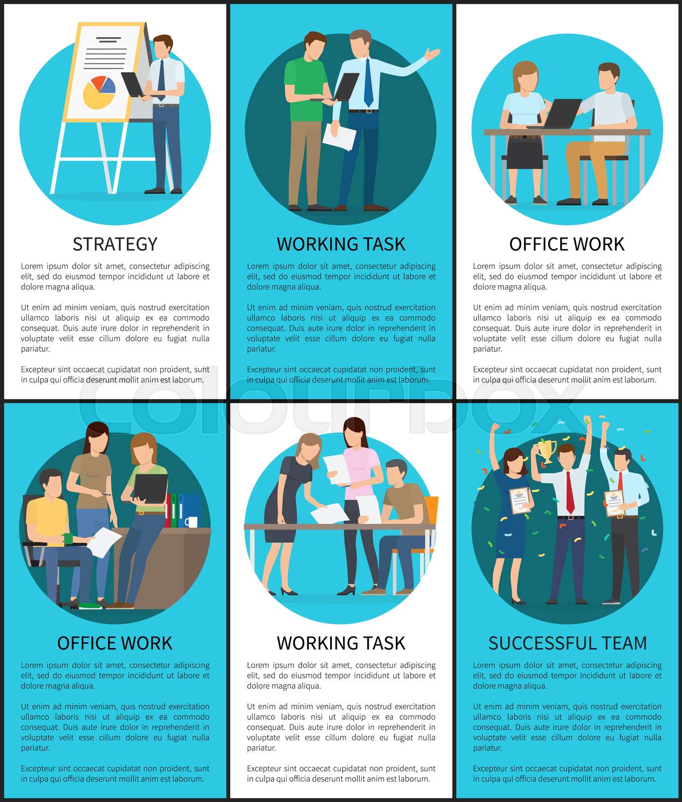 Successful Team and Working Task Vertical Posters | Stock vector ...