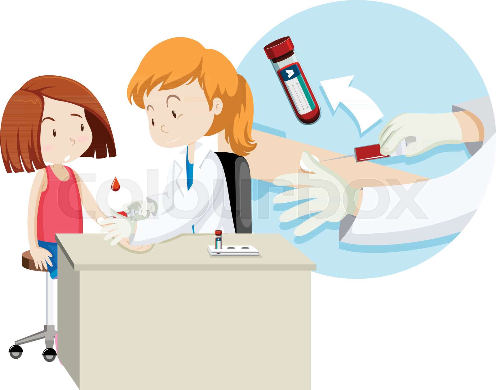 A Girl Taking Blood Test | Stock vector | Colourbox