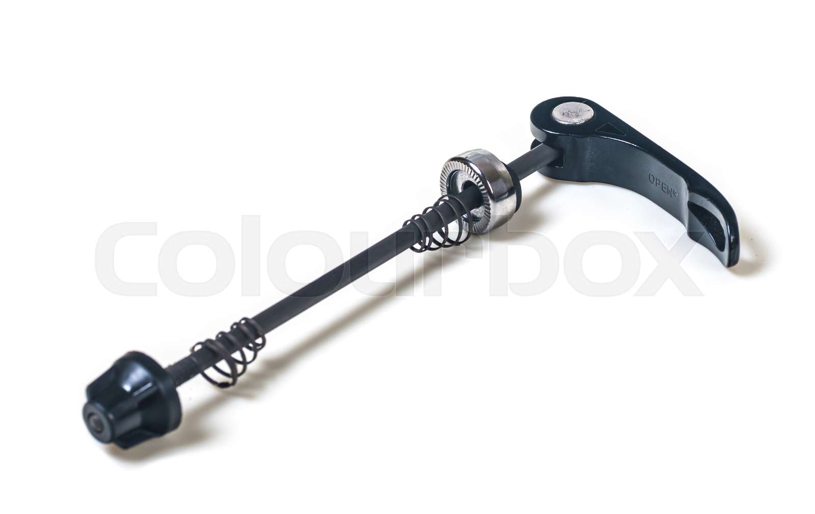 bicycle wheel eccentric clamp close-up | Stock image | Colourbox